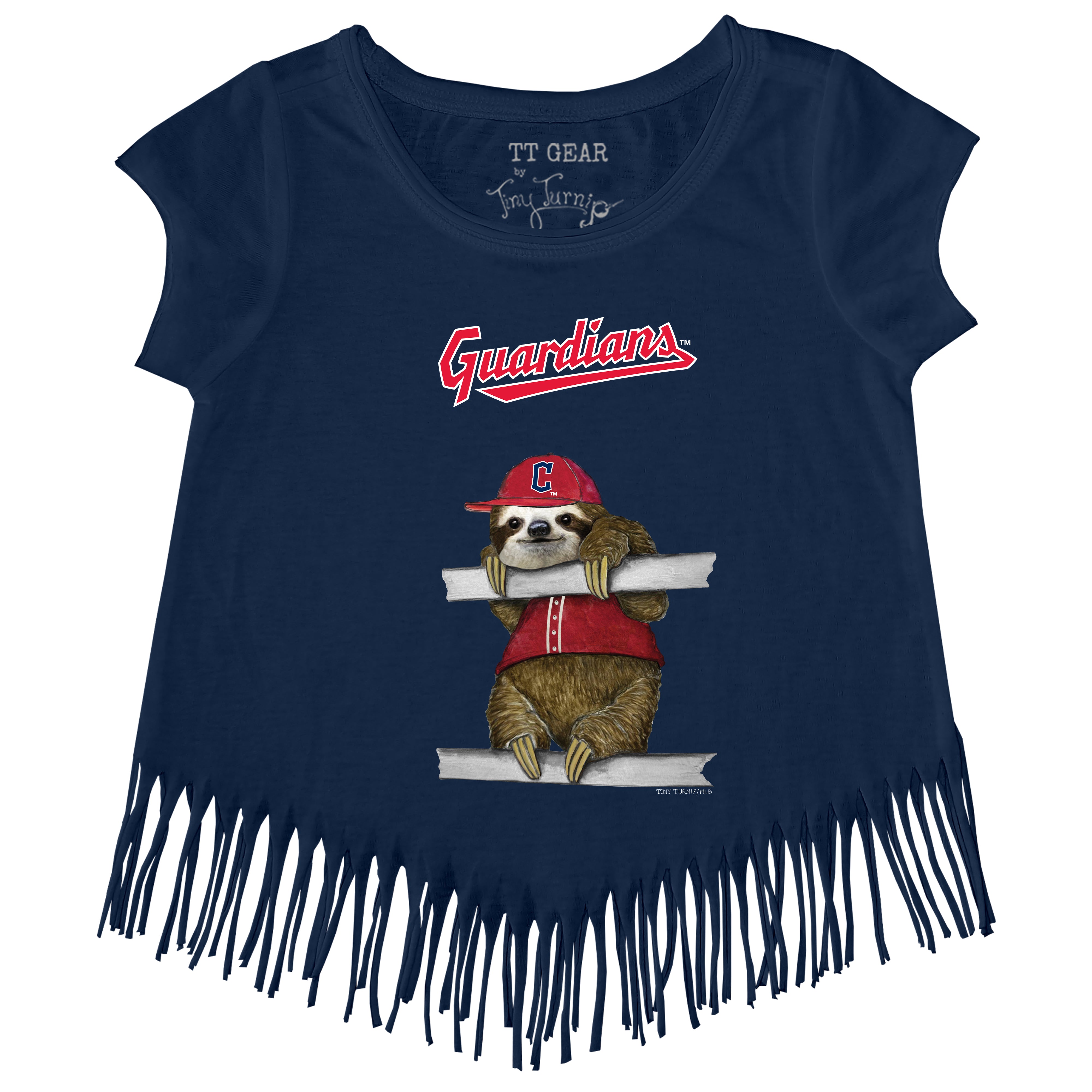Cleveland Guardians Sloth Fringe Tee | Tiny Turnip