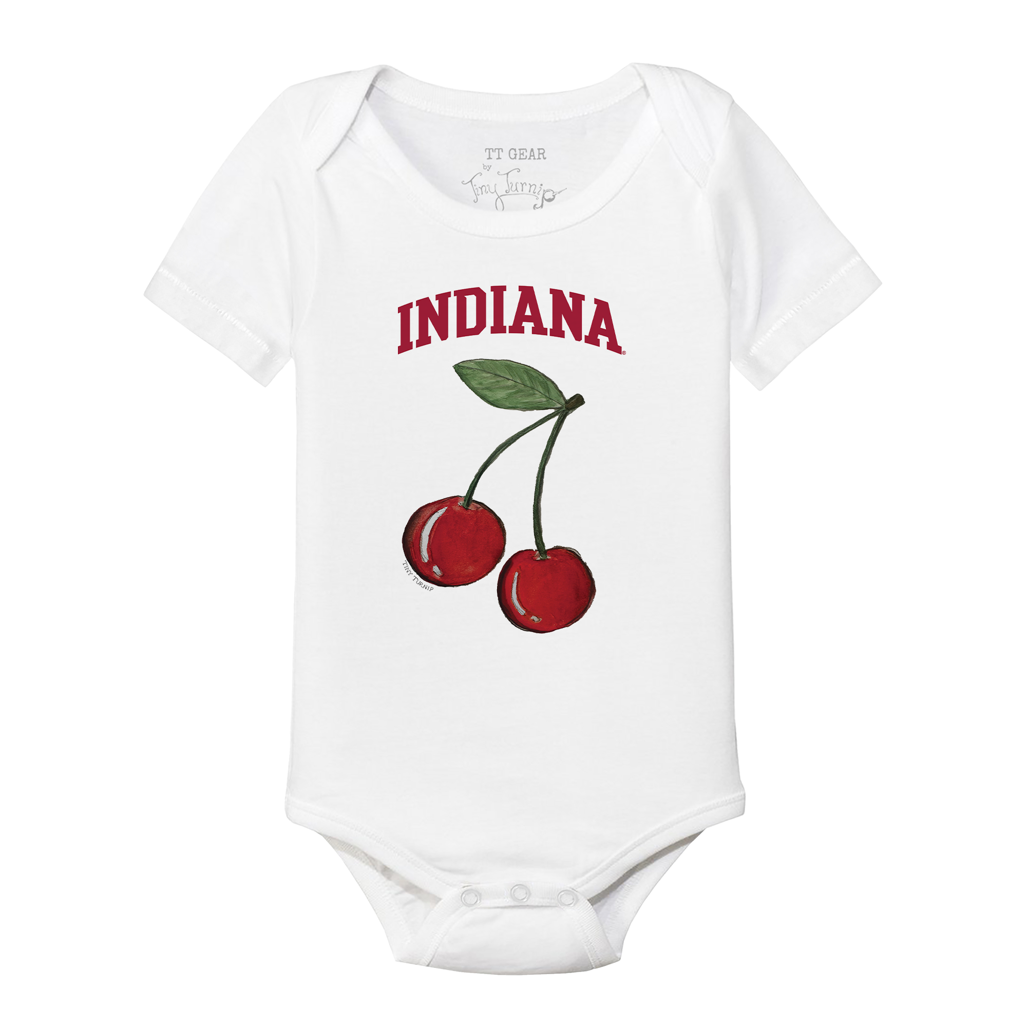 Indiana Hoosiers Cherry Short Sleeve Snapper | Tiny Turnip