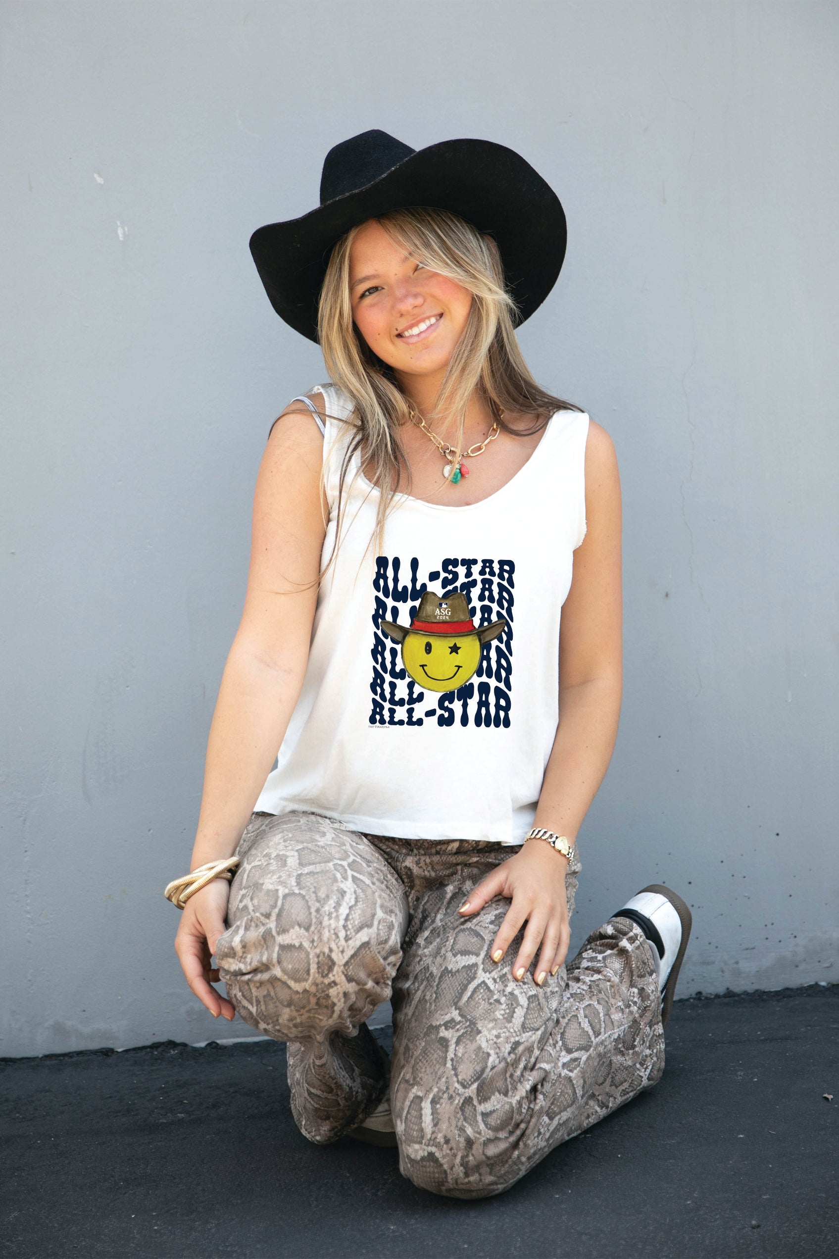 All Star Game 2024 Stacked Smiley Tank | Tiny Turnip