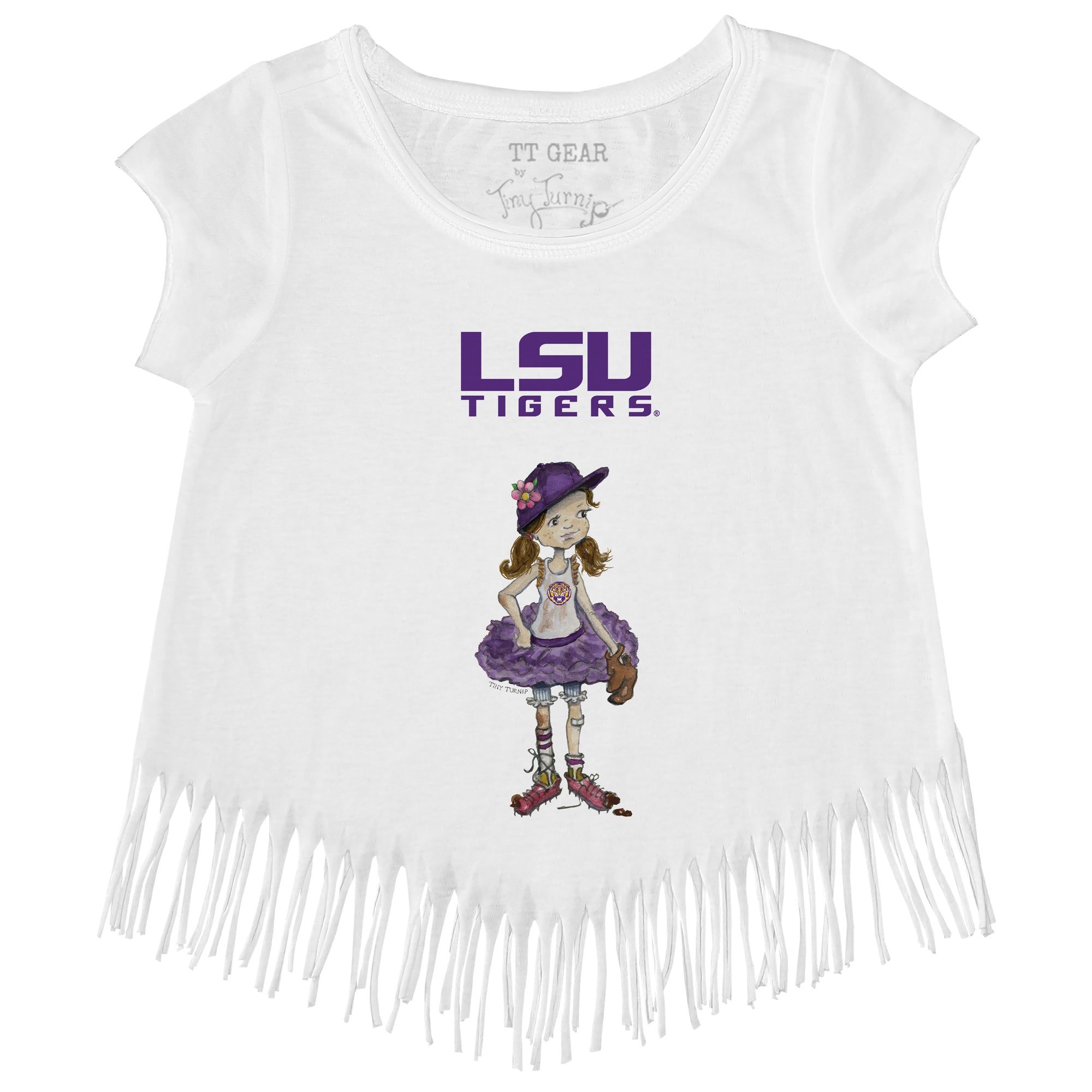 LSU Tigers Babes Fringe Tee | Tiny Turnip