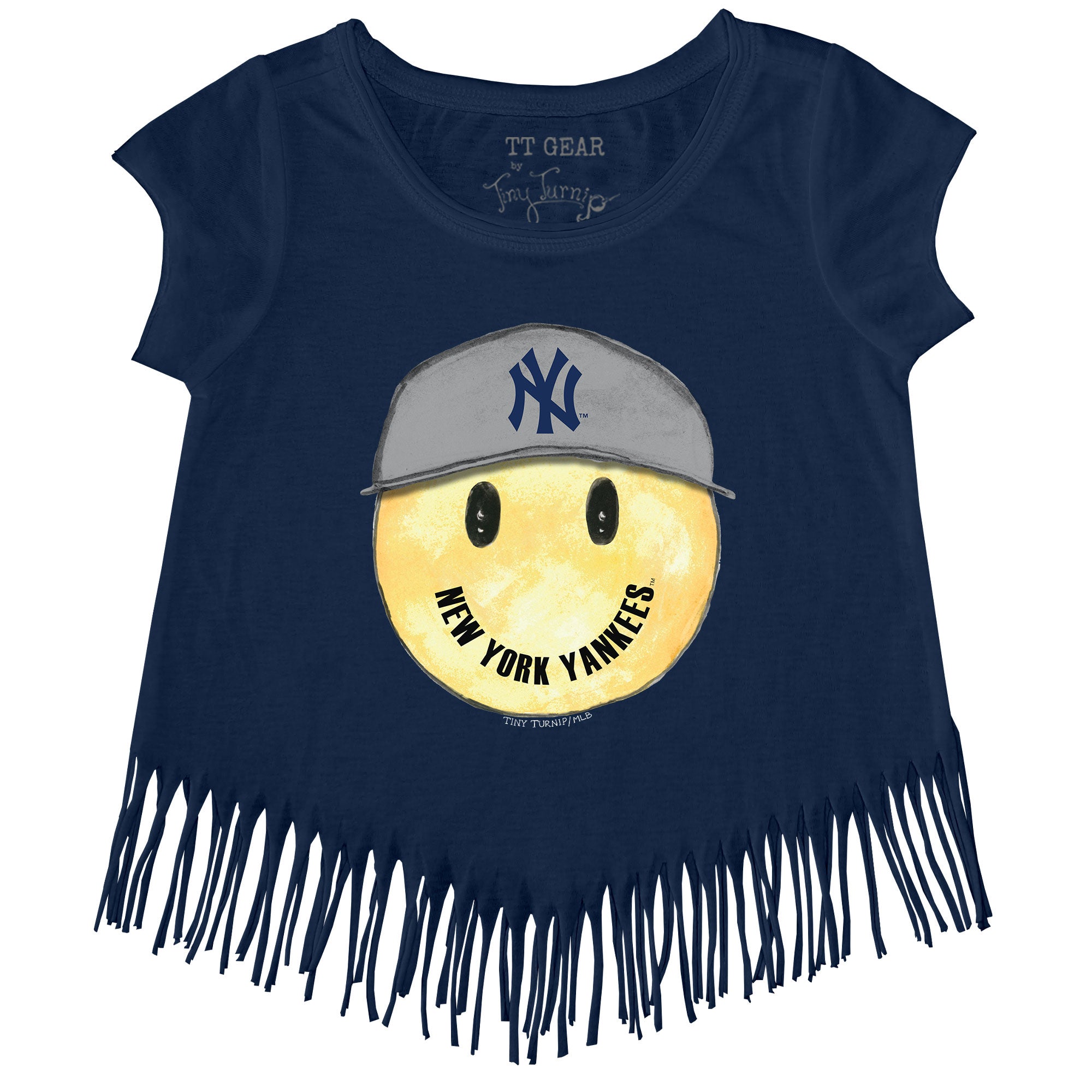 New York Yankees Smiley Fringe Tee | Tiny Turnip