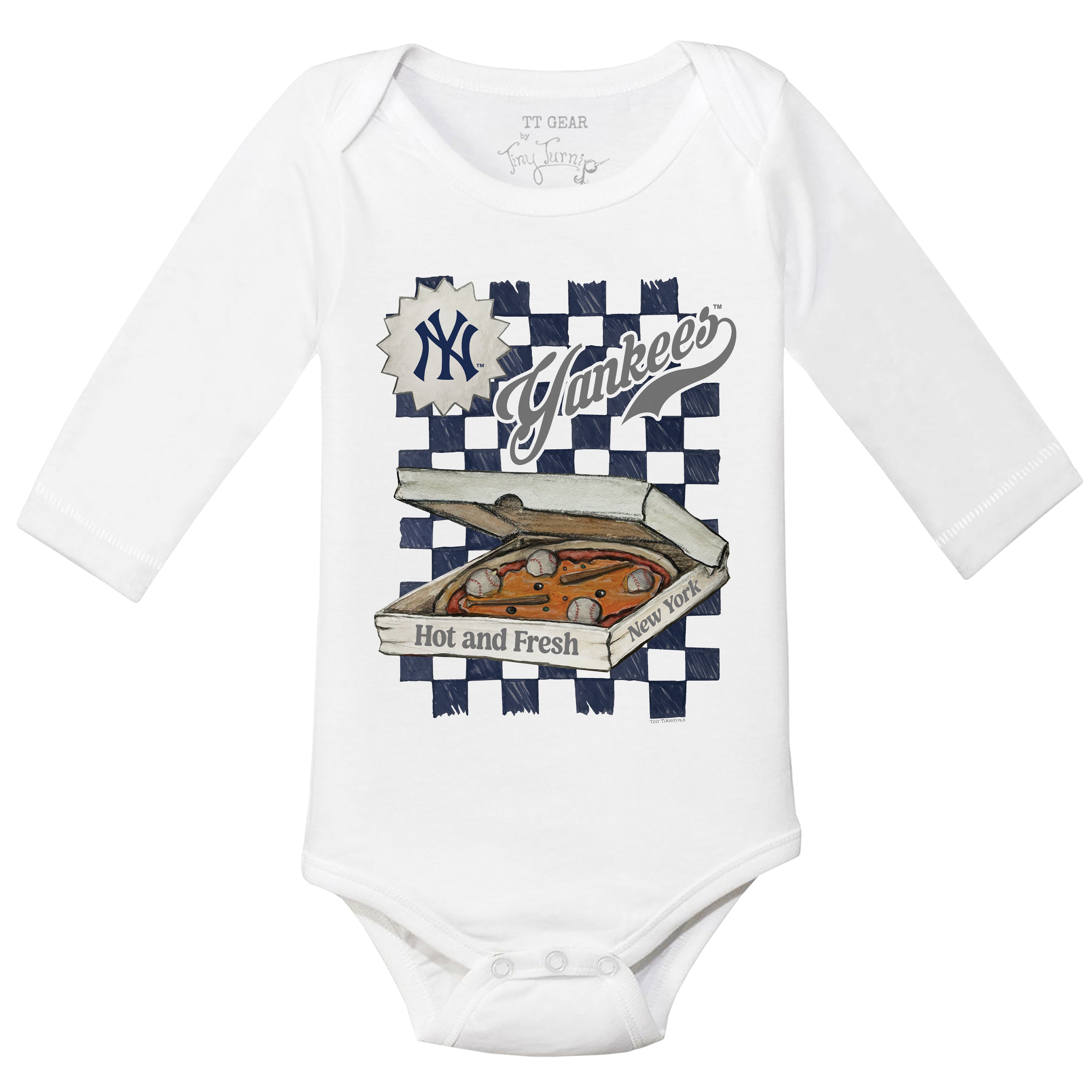 New York Yankees Pizza Long Sleeve Snapper | Tiny Turnip