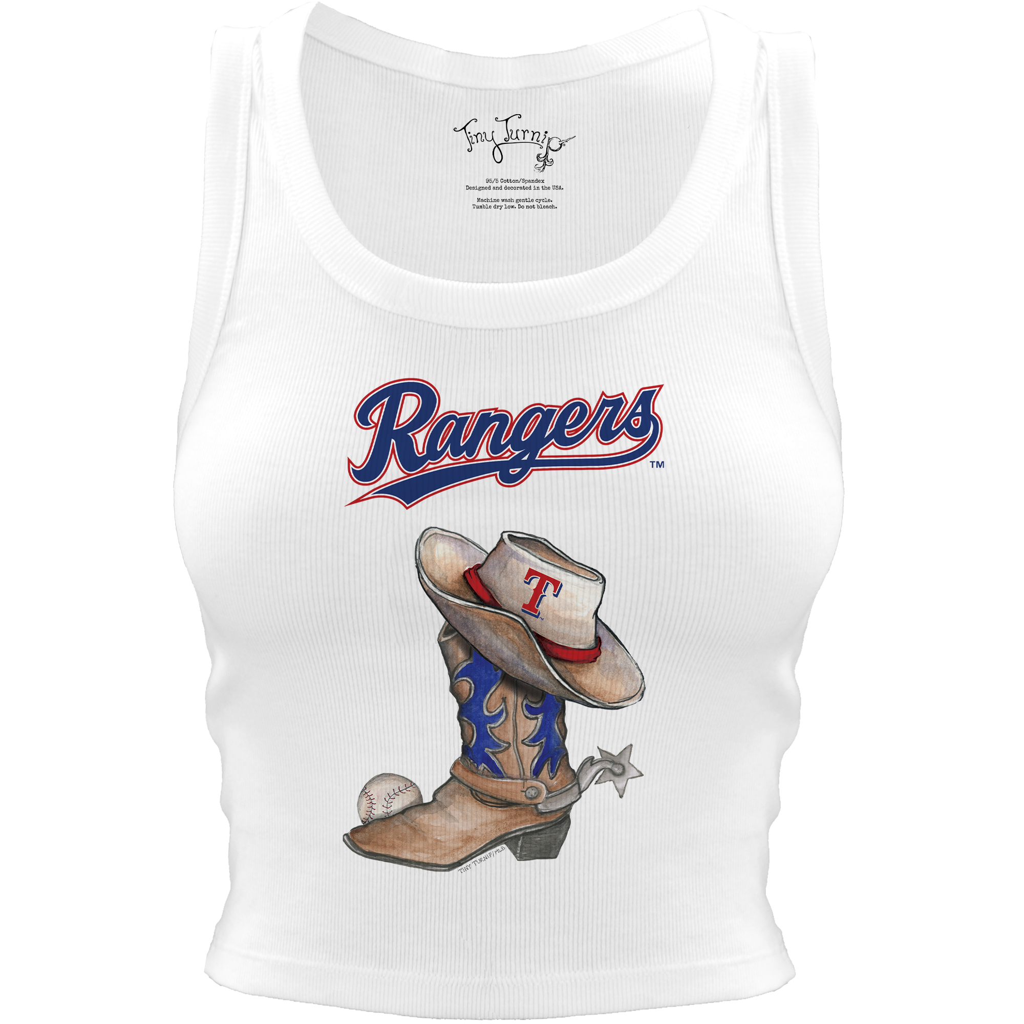 Texas Rangers Cowboy Boot Crop Tank | Tiny Turnip