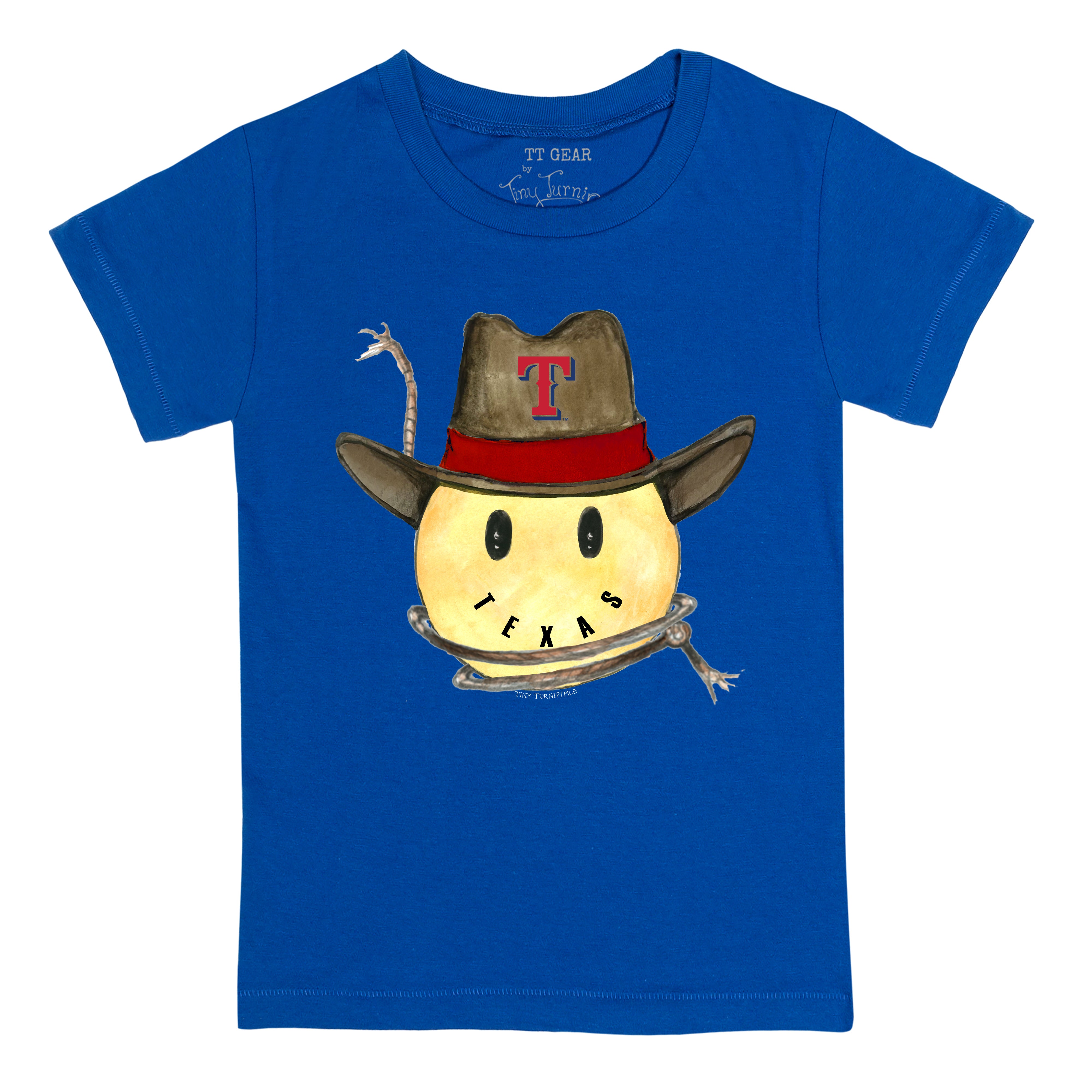Texas Rangers Cowboy Smiley Kid's Tee Shirt | Tiny Turnip