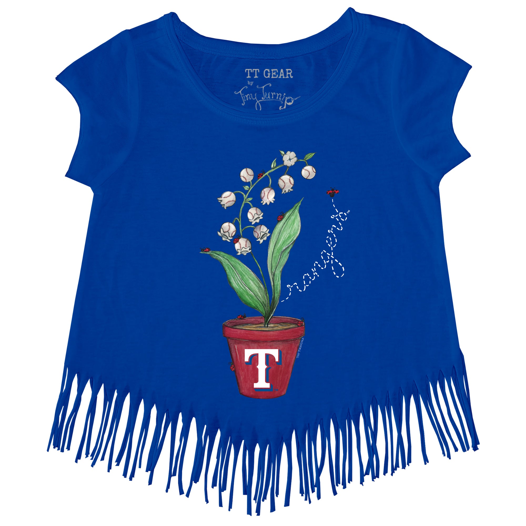 Texas Rangers Ladybug Fringe Tee | Tiny Turnip
