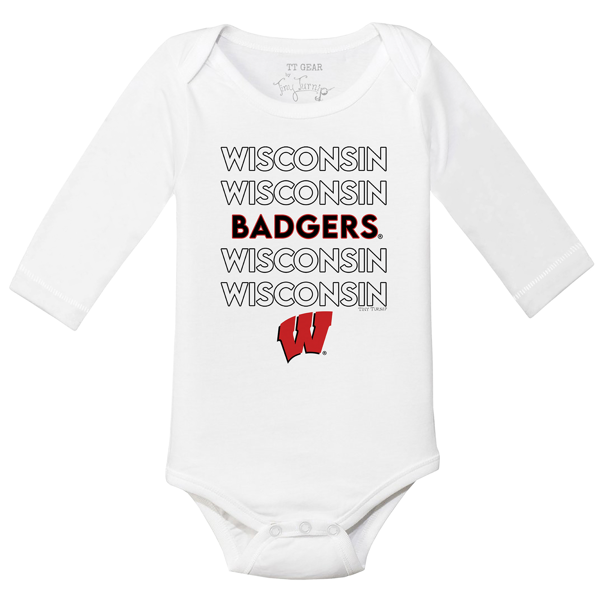 Wisconsin Badgers Stacked Long-Sleeve Snapper | Tiny Turnip