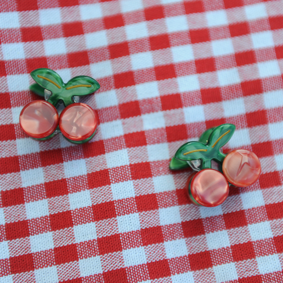 Cherry Mini Hair Clips | Tiny Turnip