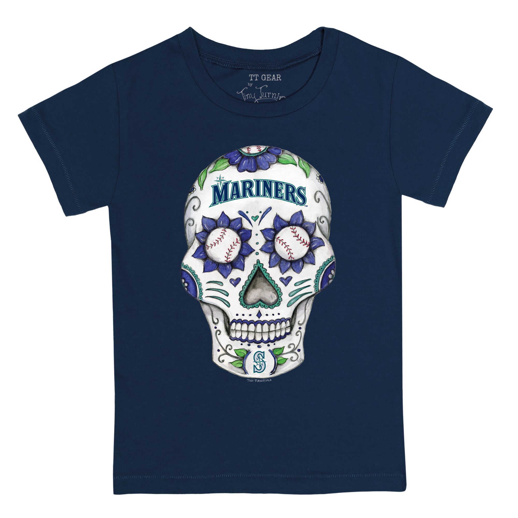Seattle Mariners Sugar Skull Tee Shirt | Tiny Turnip