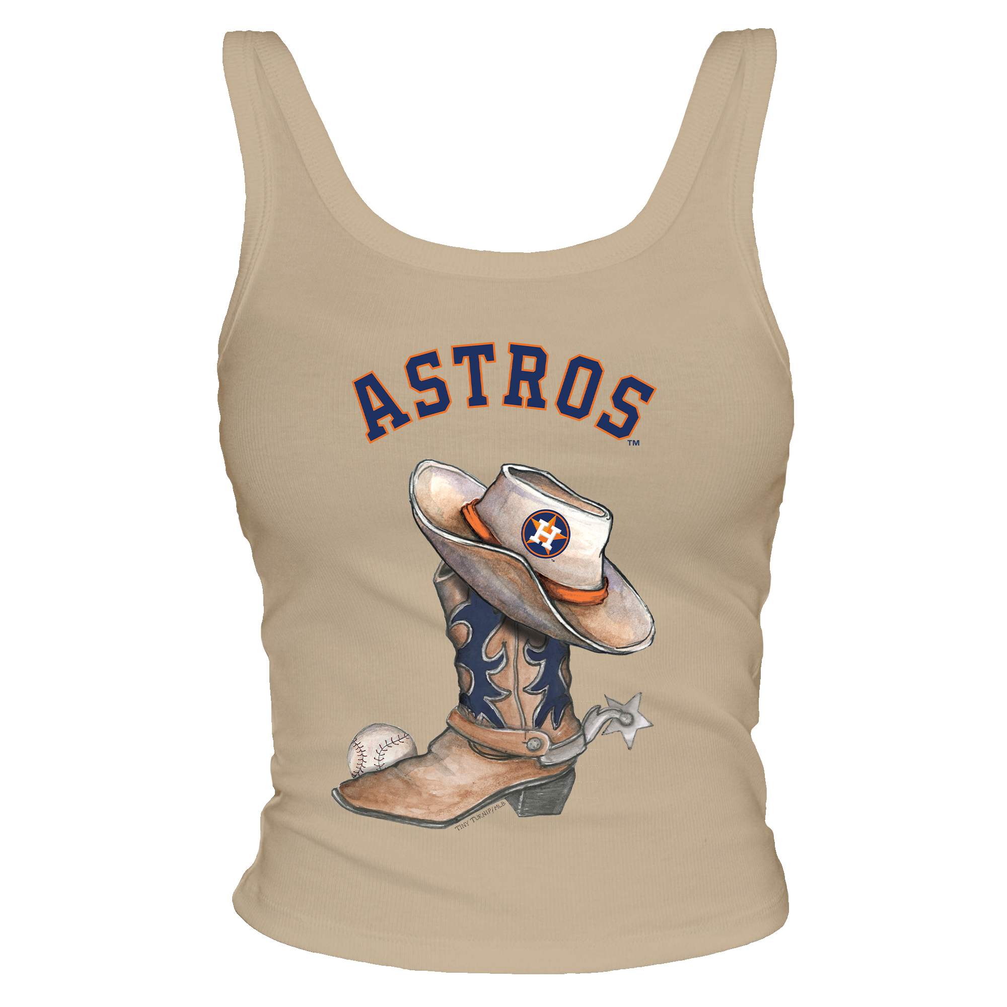 Houston Astros Cowboy Boot Ribbed Tank | Tiny Turnip