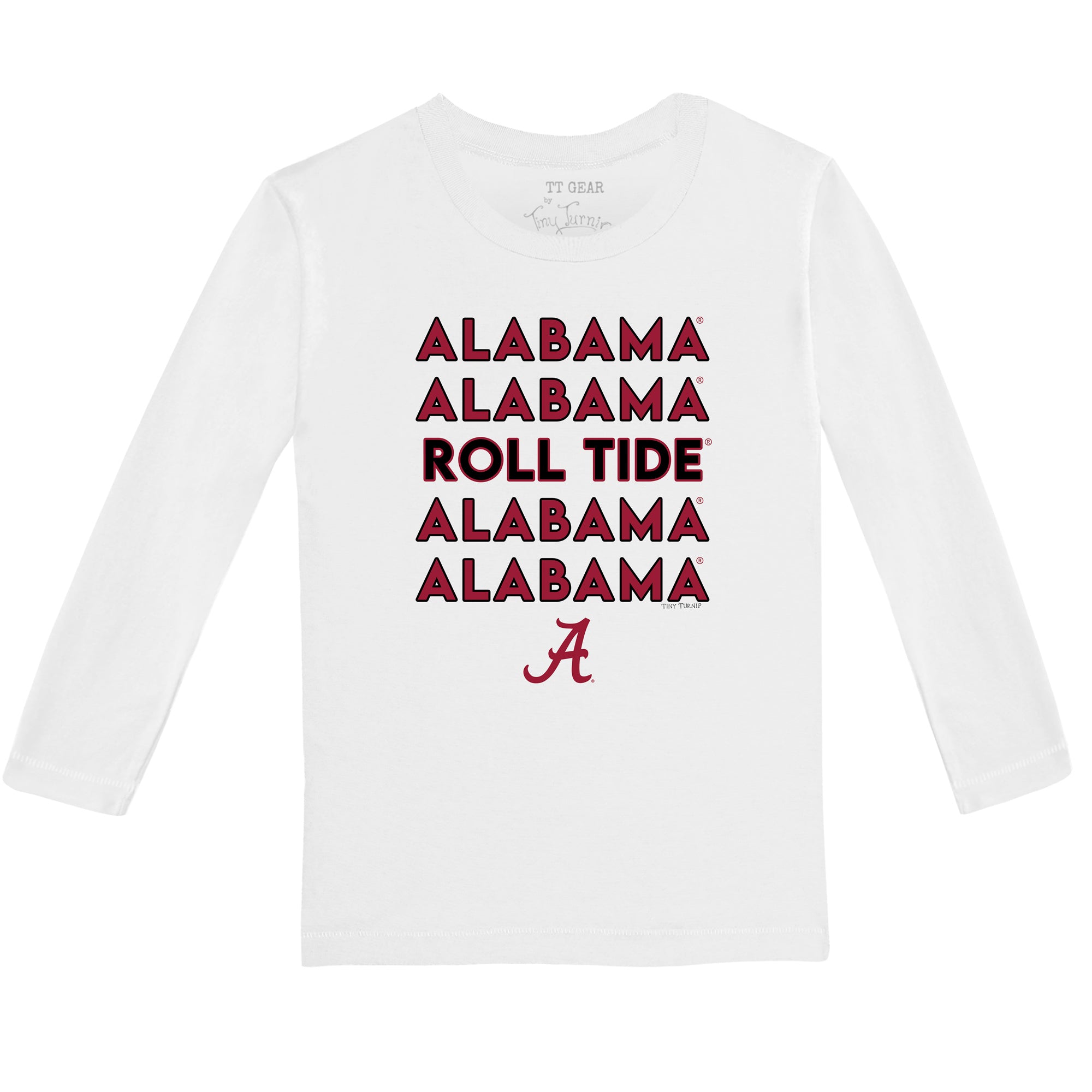 Alabama Crimson Tide Stacked Long-Sleeve Tee Shirt | Tiny Turnip