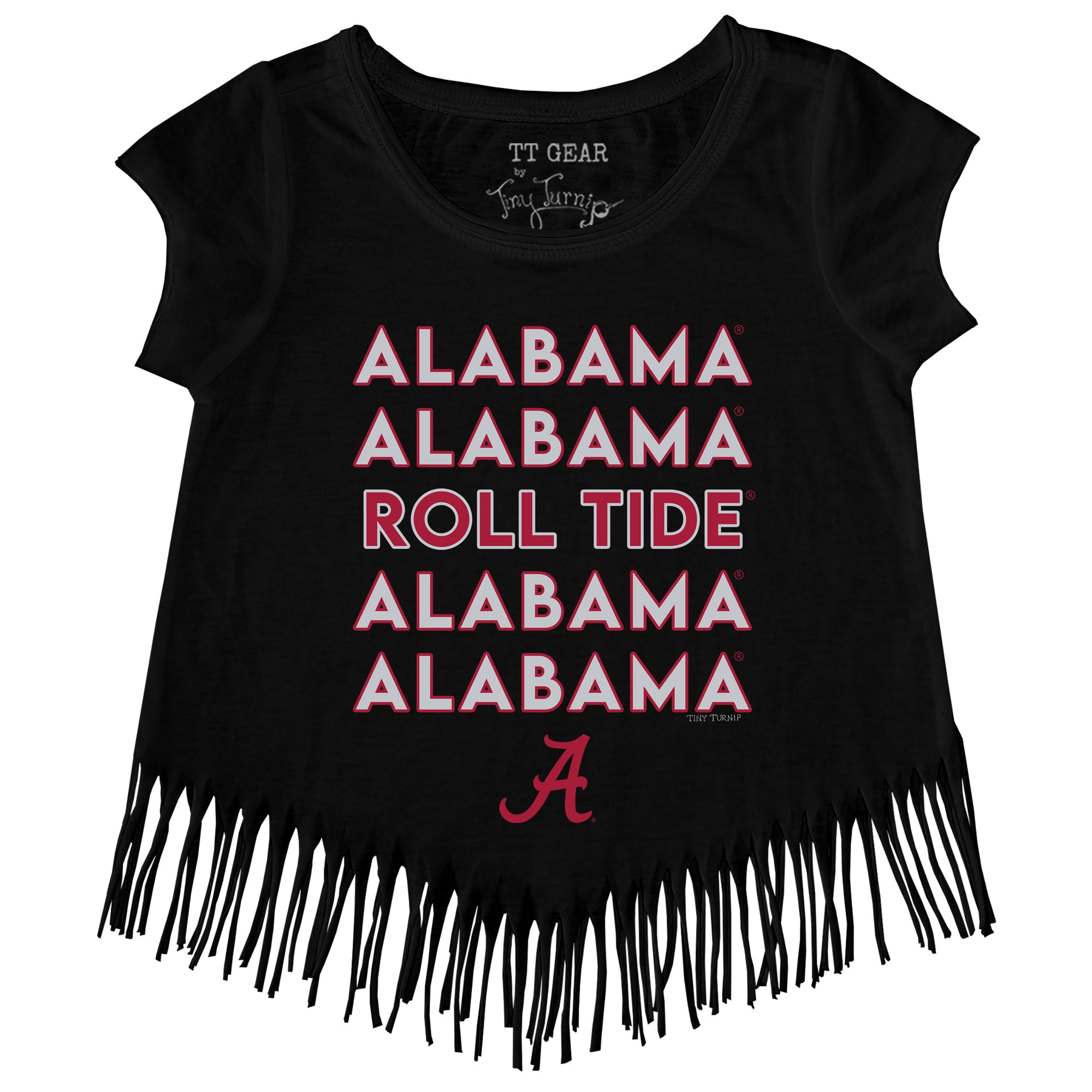 Alabama Crimson Tide Stacked Fringe Tee | Tiny Turnip