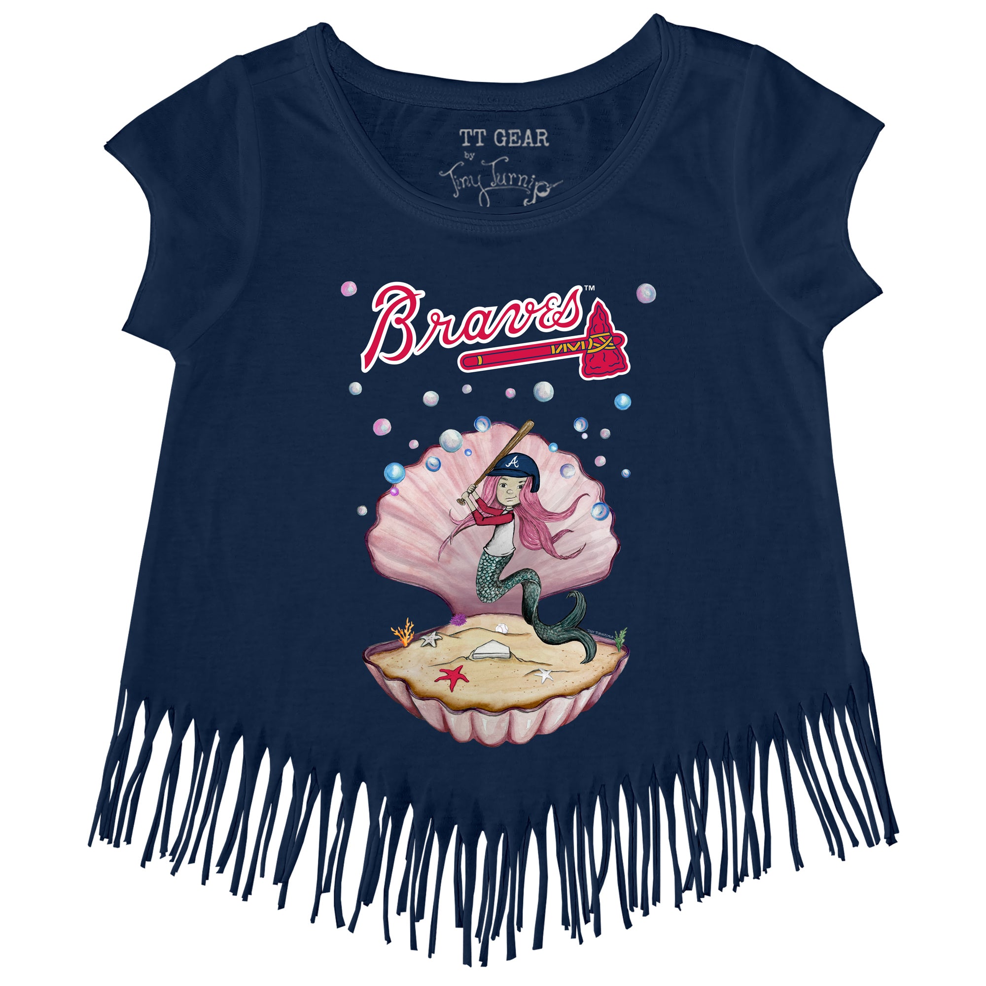 Atlanta Braves Mermaid Fringe Tee | Tiny Turnip