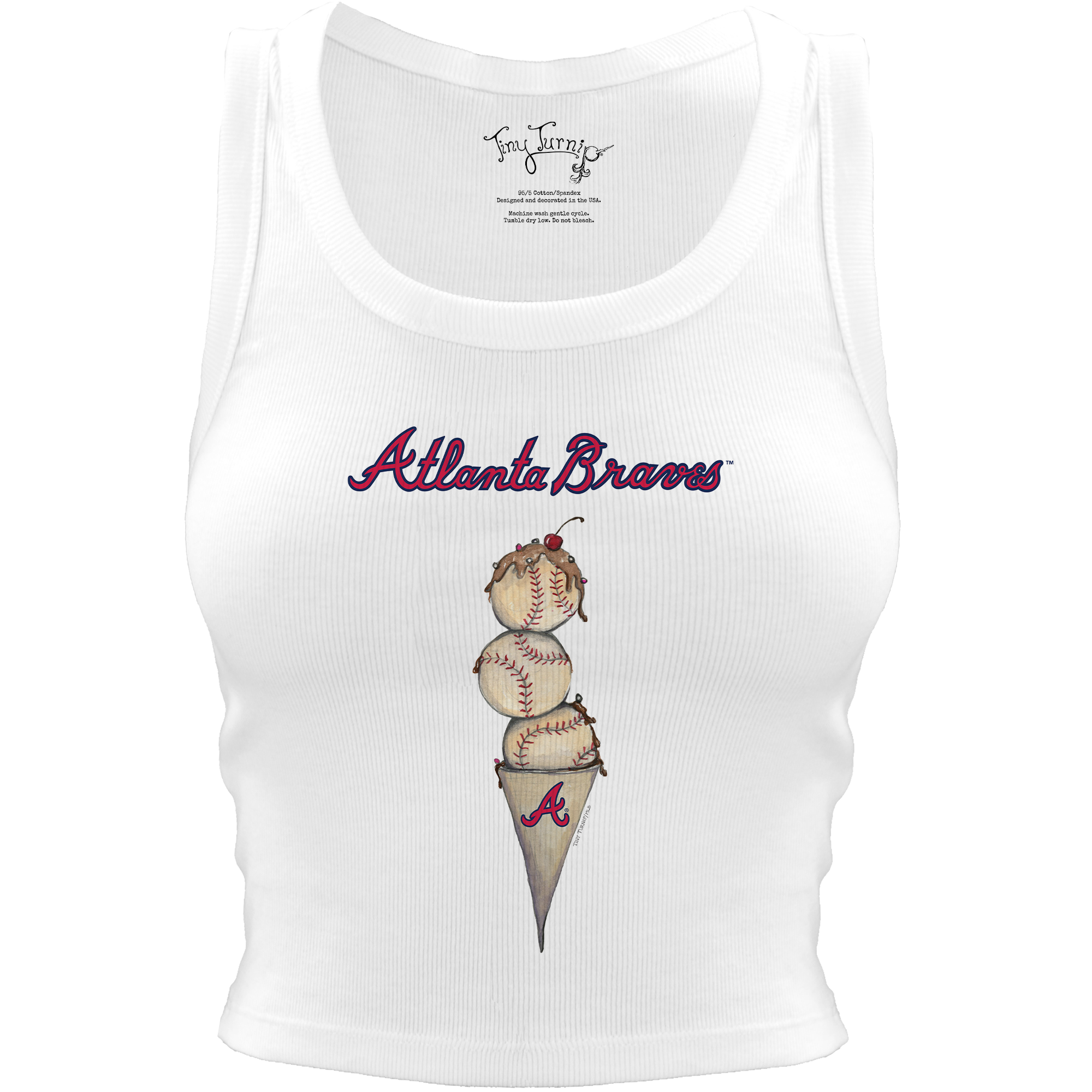 Atlanta Braves Triple Scoop Crop Tank | Tiny Turnip