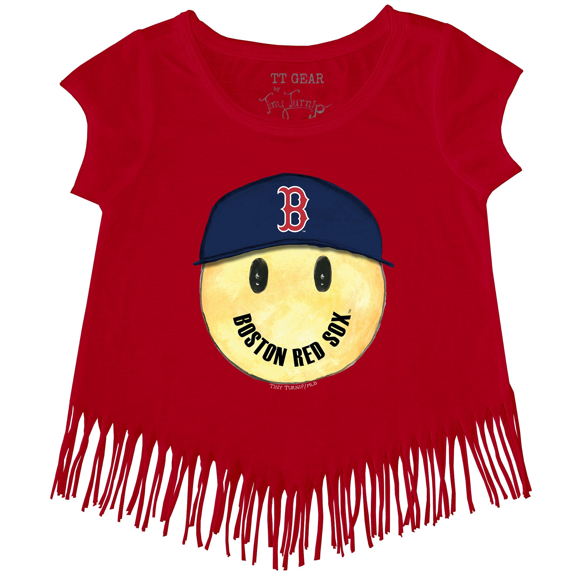Boston Red Sox Smiley Fringe Tee | Tiny Turnip