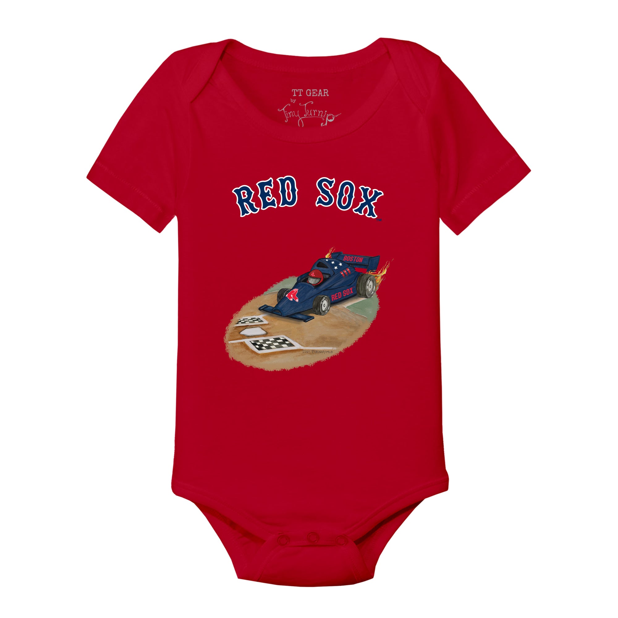 Boston Red Sox Race Car Short Sleeve Snapper | Tiny Turnip