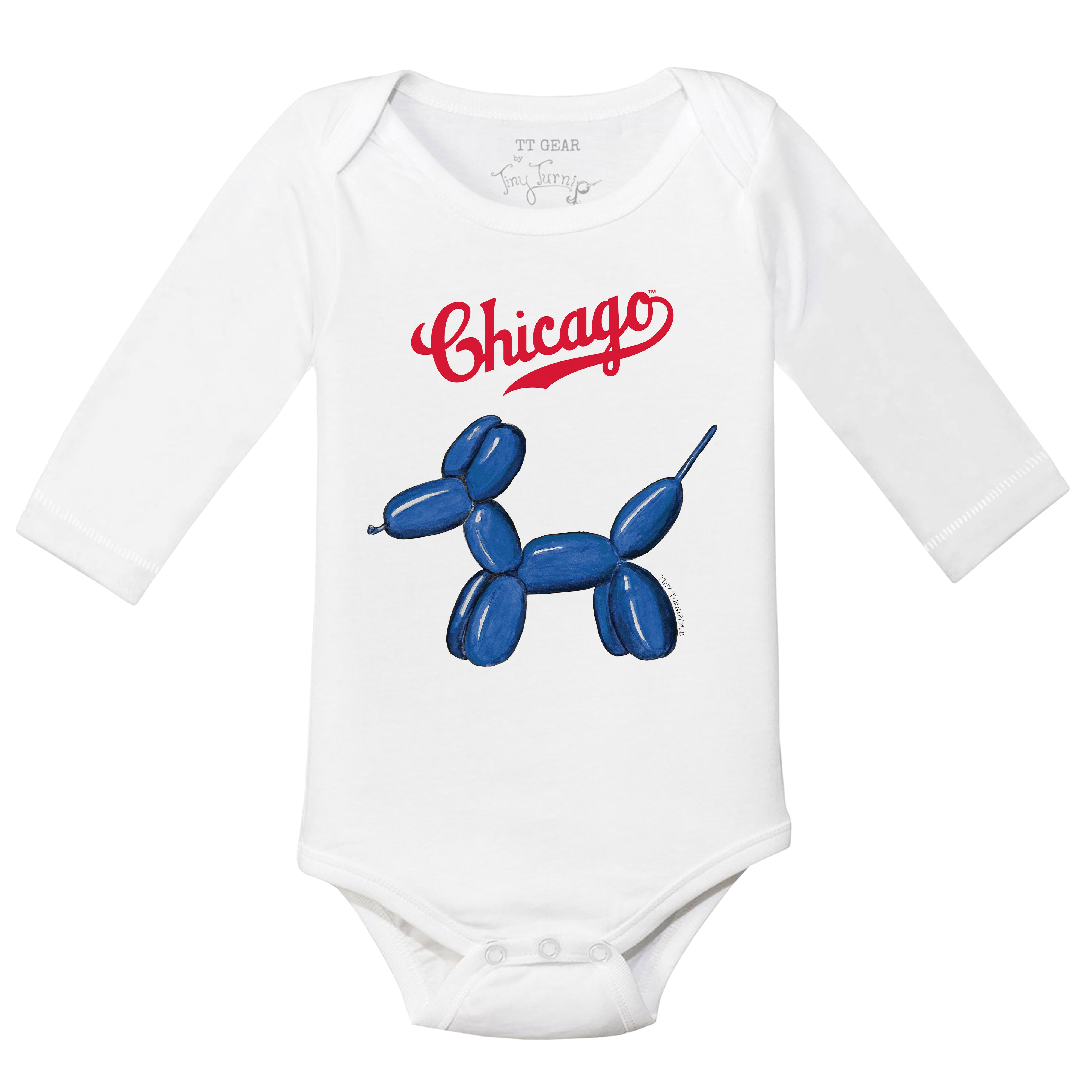 Chicago Cubs Balloon Dog Long Sleeve Snapper | Tiny Turnip
