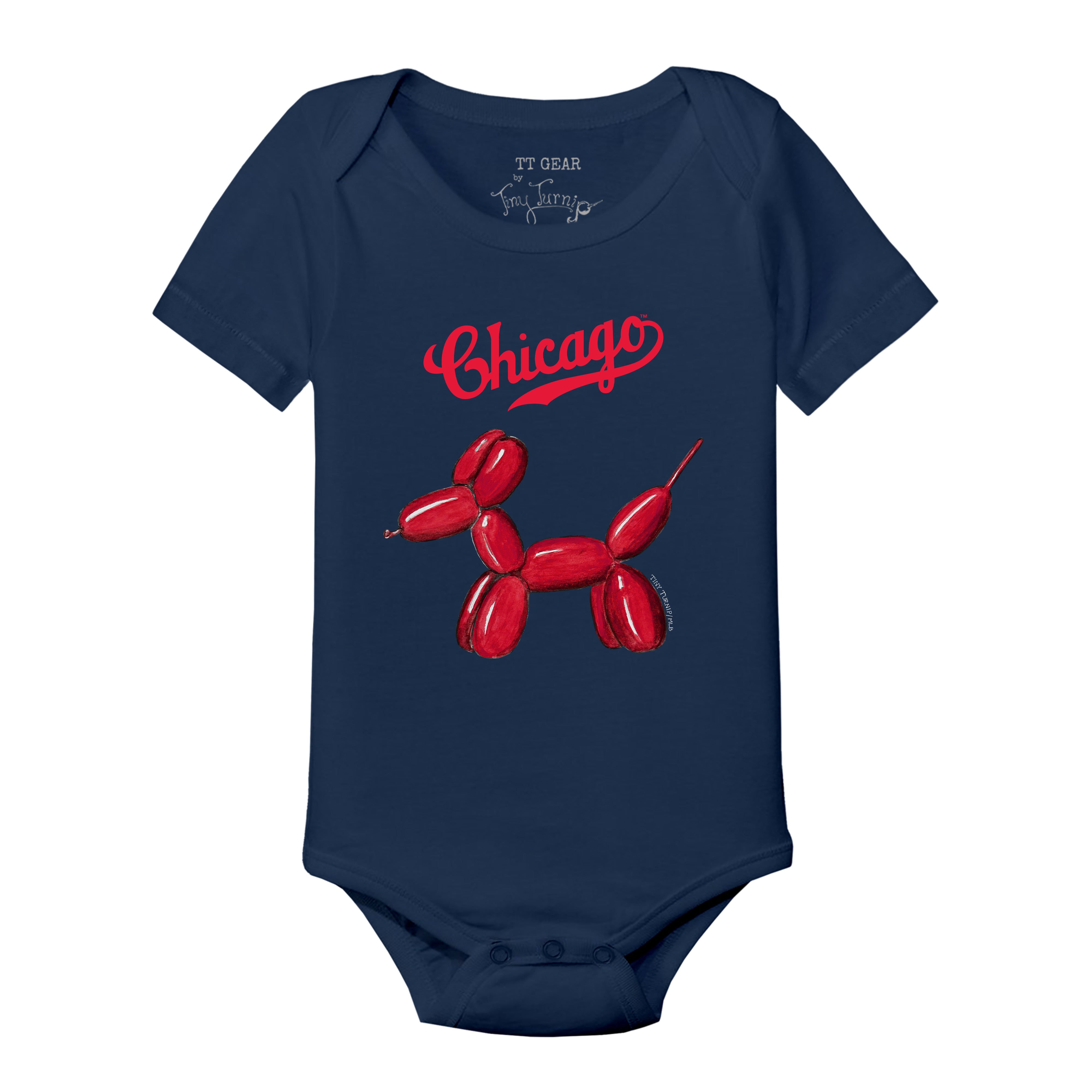 Chicago Cubs Balloon Dog Short Sleeve Snapper | Tiny Turnip