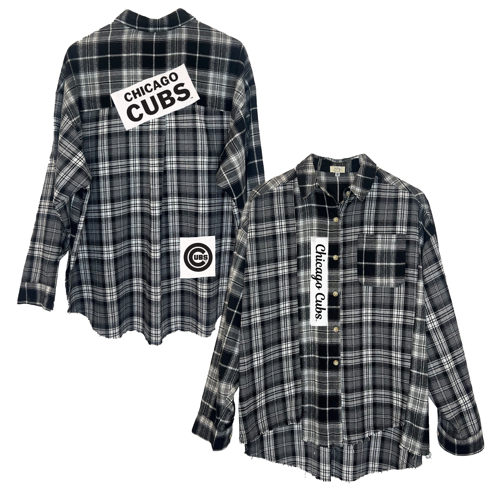 Chicago Cubs Black Out Flannel | Tiny Turnip