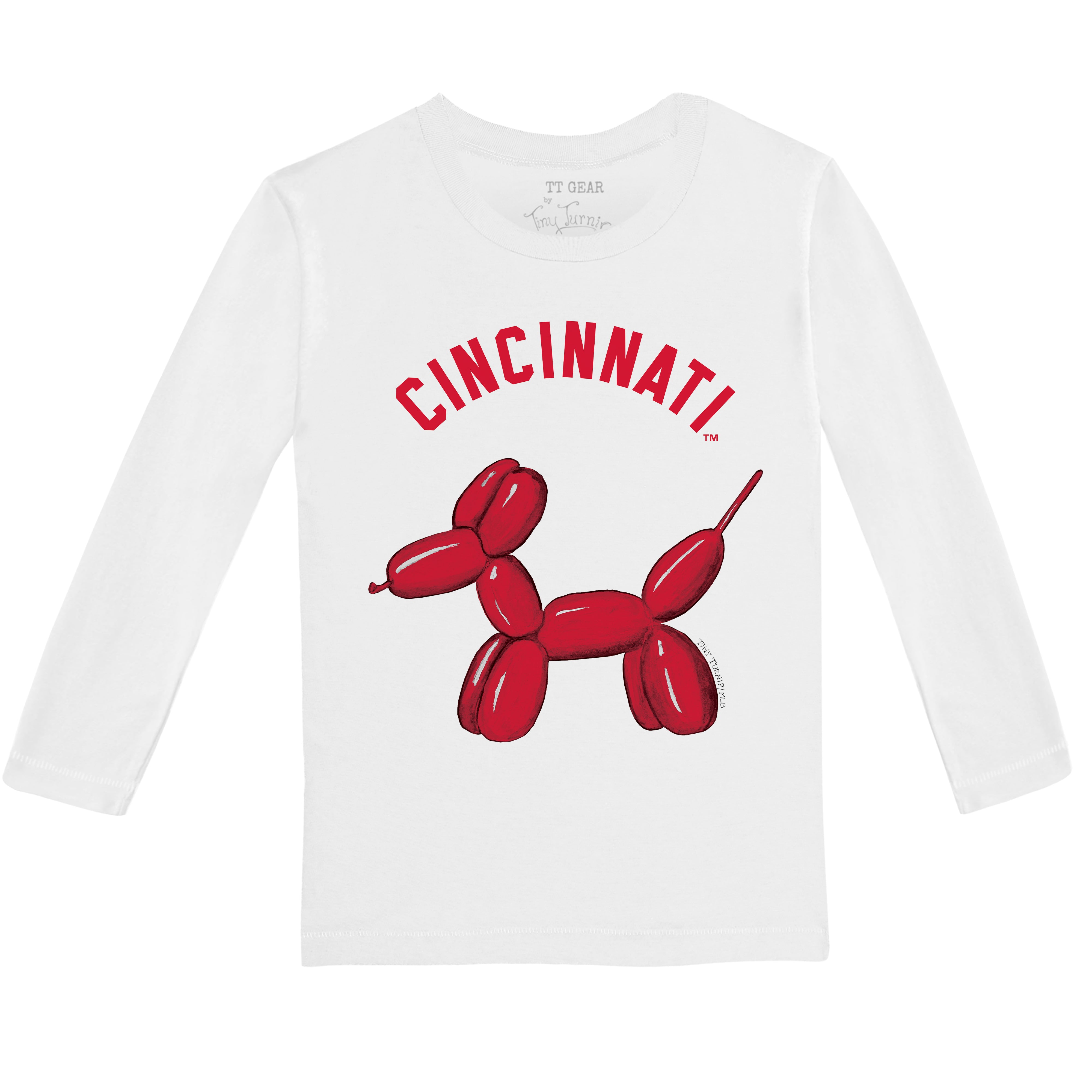 Cincinnati Reds Balloon Dog Long-Sleeve Tee Shirt | Tiny Turnip