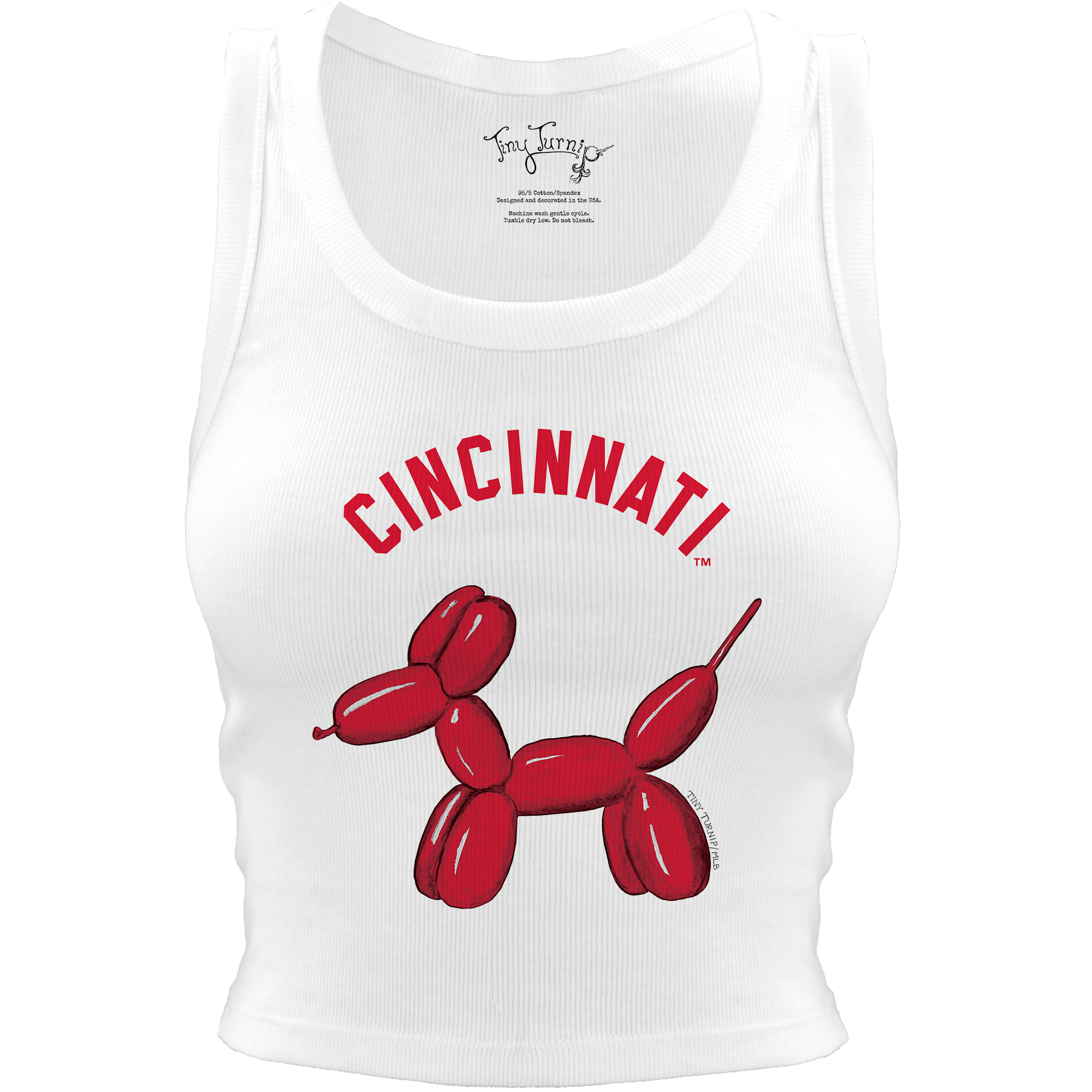 Cincinnati Reds Balloon Dog Crop Tank | Tiny Turnip
