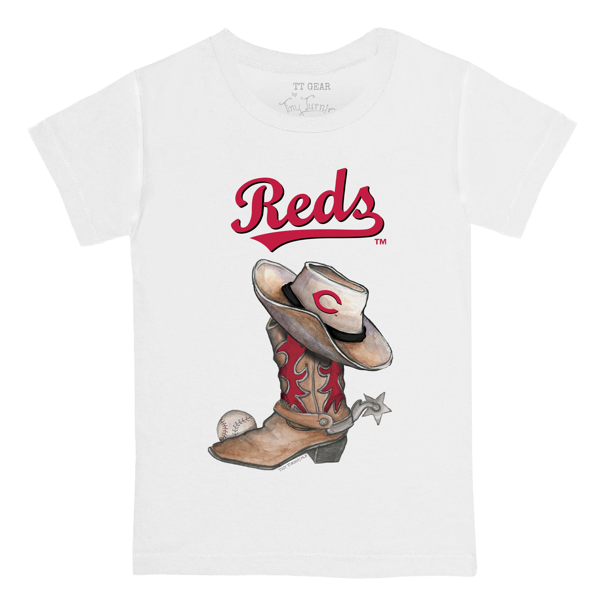 Cincinnati Reds Cowboy Boot Tee Shirt | Tiny Turnip