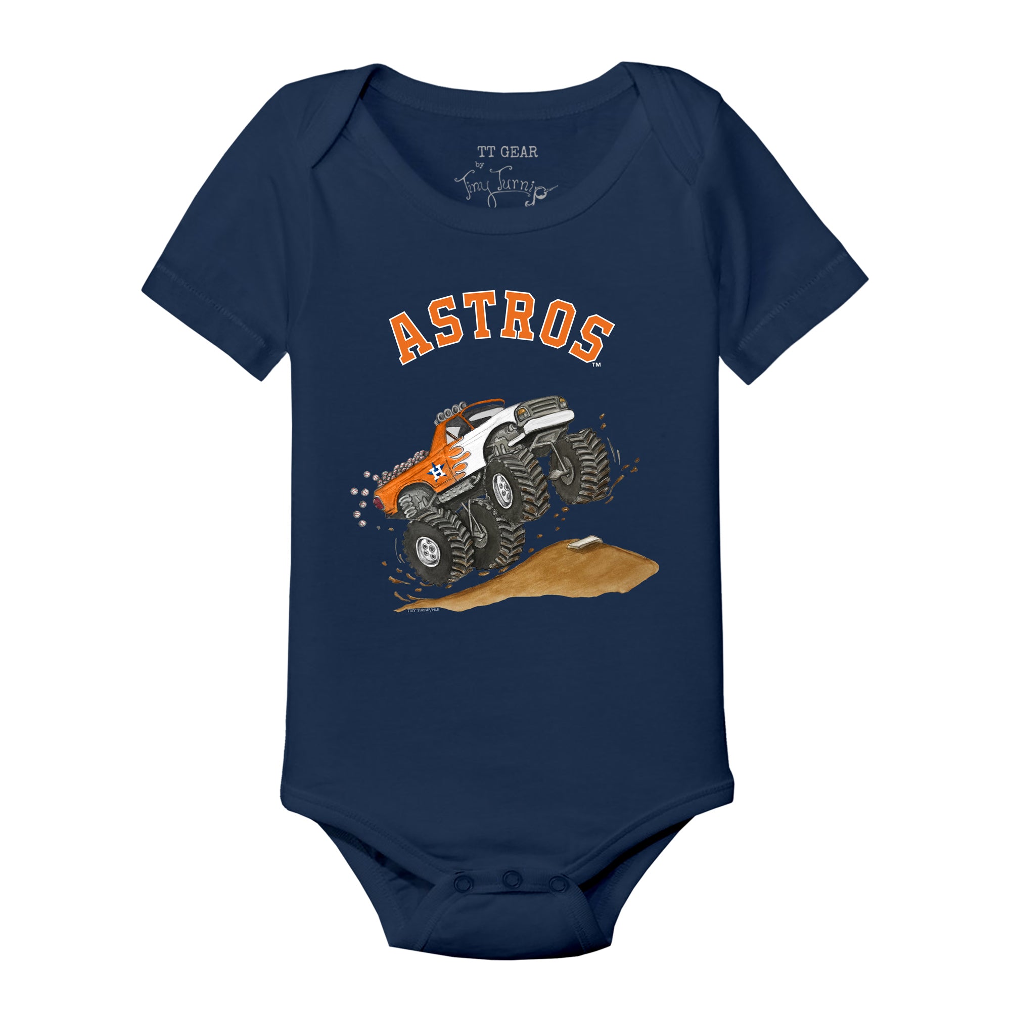 Houston Astros Monster Truck Short Sleeve Snapper | Tiny Turnip