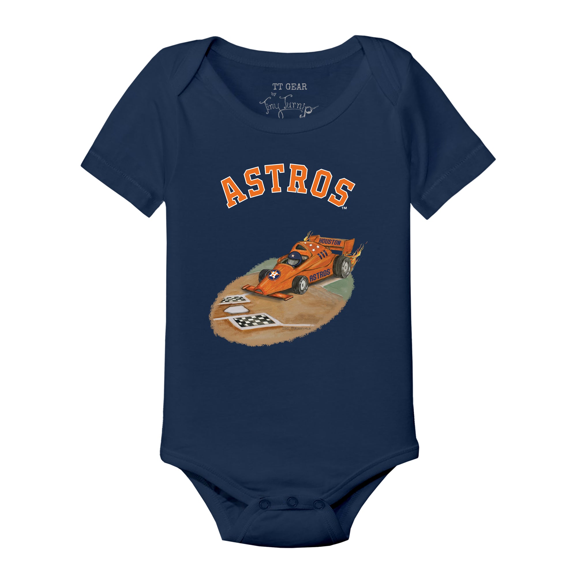 Houston Astros Race Car Short Sleeve Snapper | Tiny Turnip