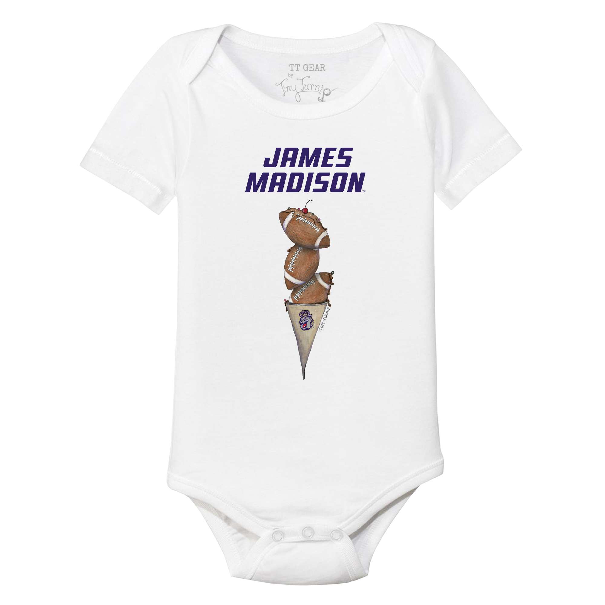 James Madison Dukes Football Triple Scoop Short Sleeve Snapper | Tiny ...