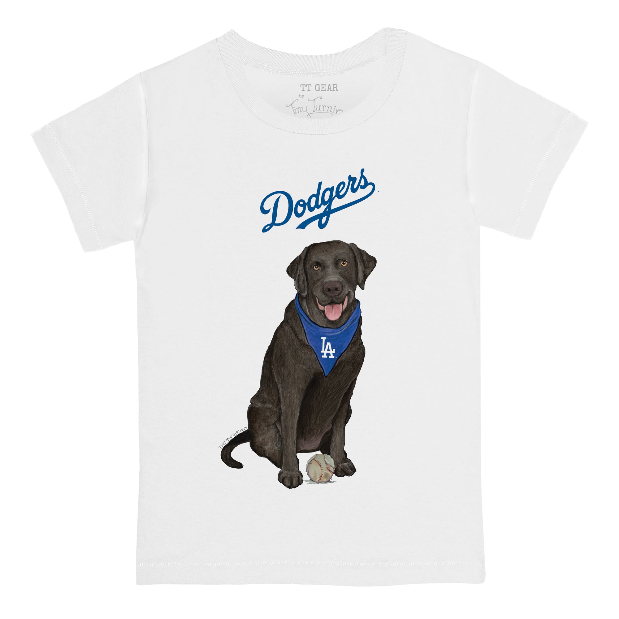 Los Angeles Dodgers Black Labrador Retriever Tee Shirt | Tiny Turnip