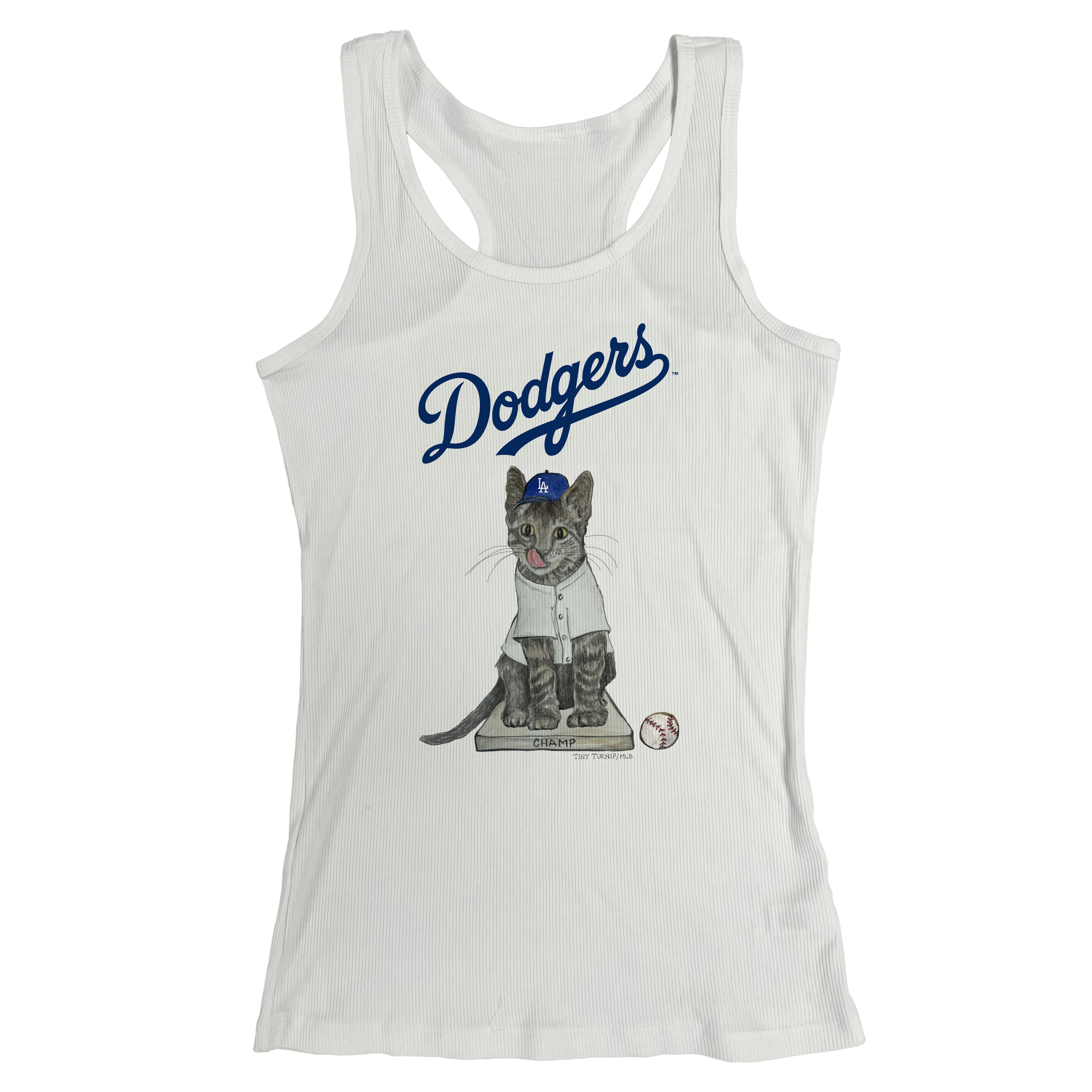LA Dodgers Chelsea Freeman Champ the Cat Tank | Tiny Turnip