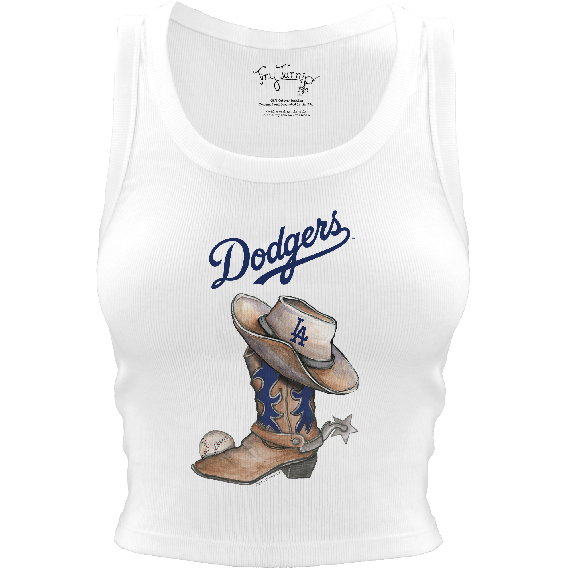 Los Angeles Dodgers Cowboy Boot Crop Tank– Tiny Turnip