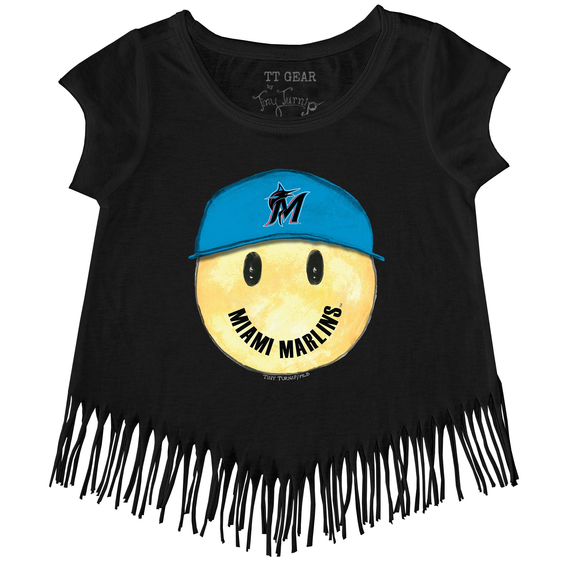Miami Marlins Smiley Fringe Tee | Tiny Turnip