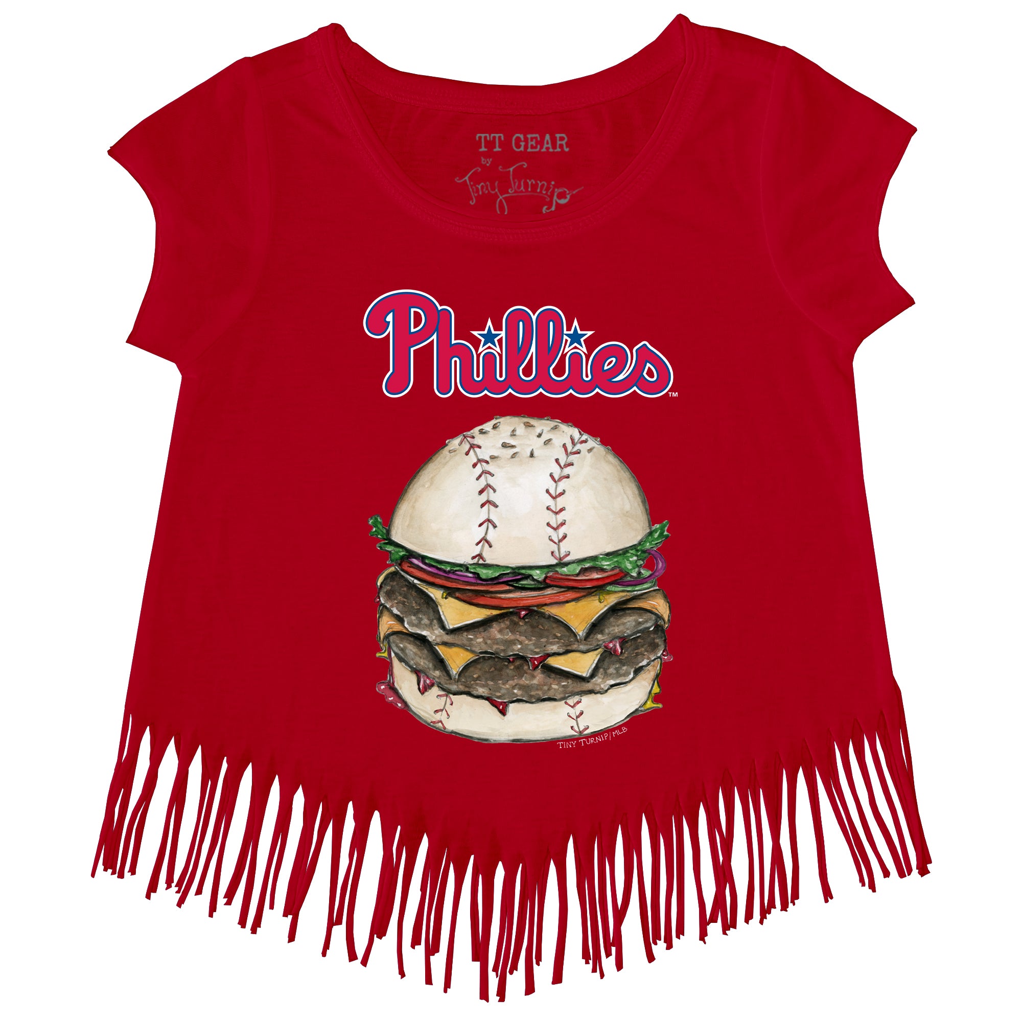 Philadelphia Phillies Burger Fringe Tee | Tiny Turnip