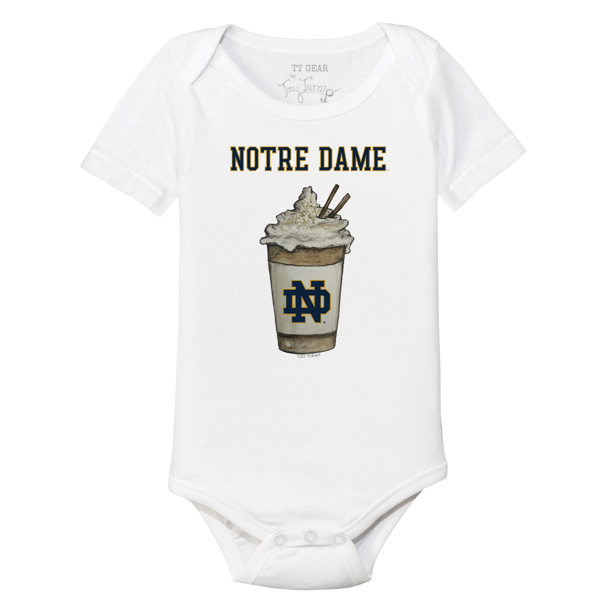 Notre Dame Fighting Irish Latte Short Sleeve Snapper | Tiny Turnip