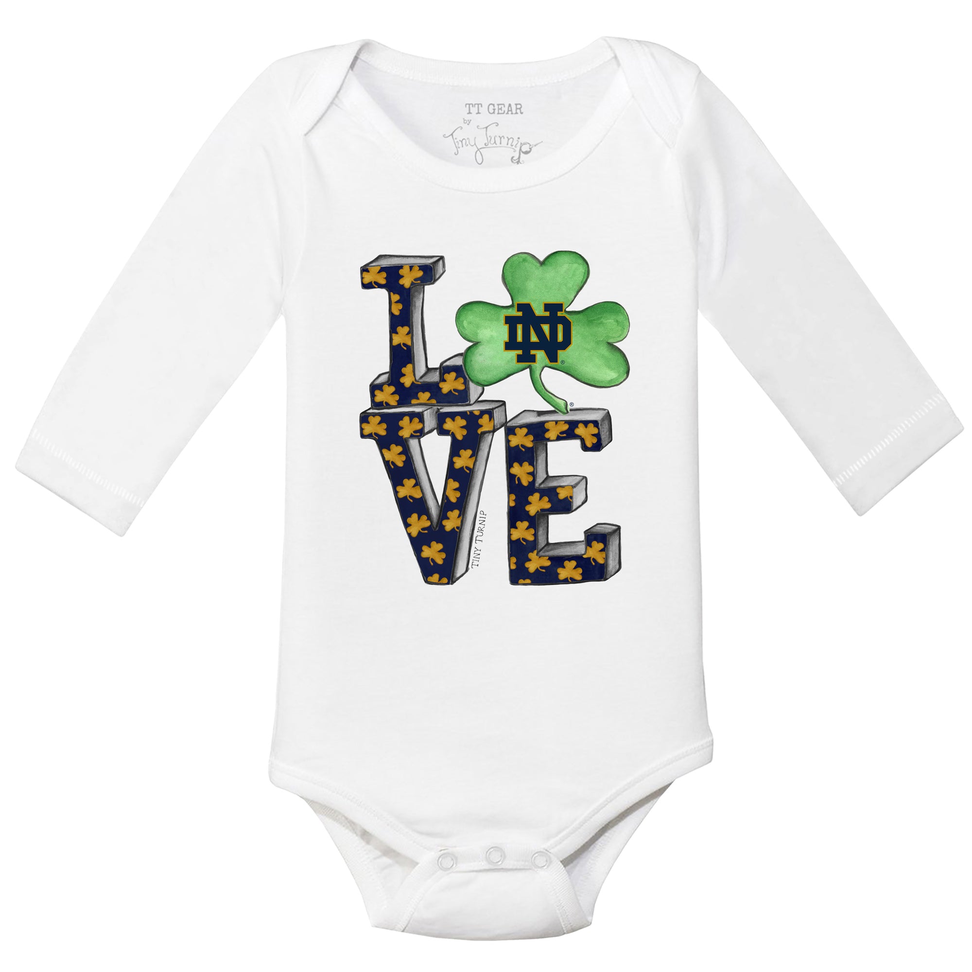 Notre Dame Fighting Irish Love Long-Sleeve Snapper | Tiny Turnip