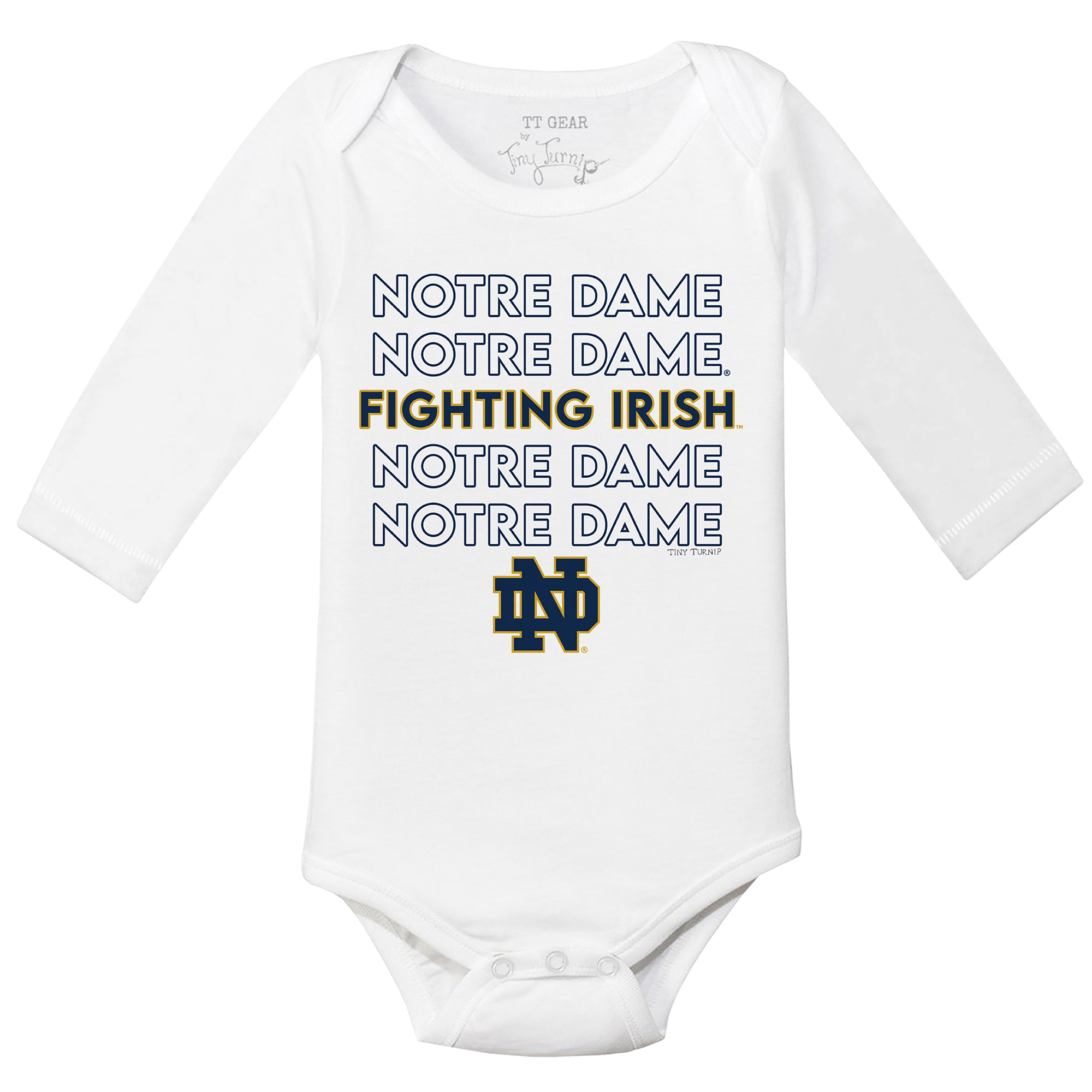 Notre Dame Fighting Irish Stacked Long-Sleeve Snapper | Tiny Turnip