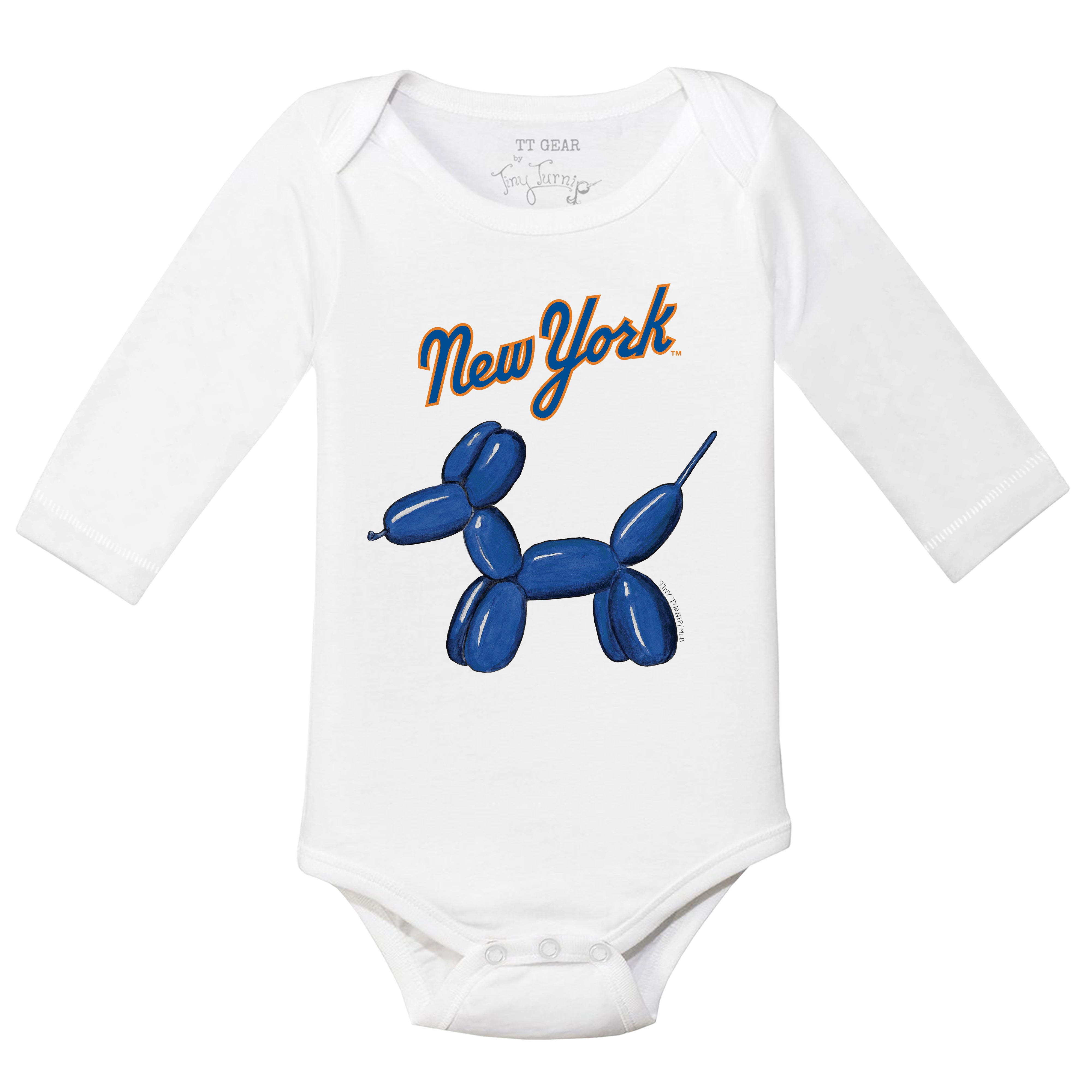 New York Mets Balloon Dog Long Sleeve Snapper | Tiny Turnip
