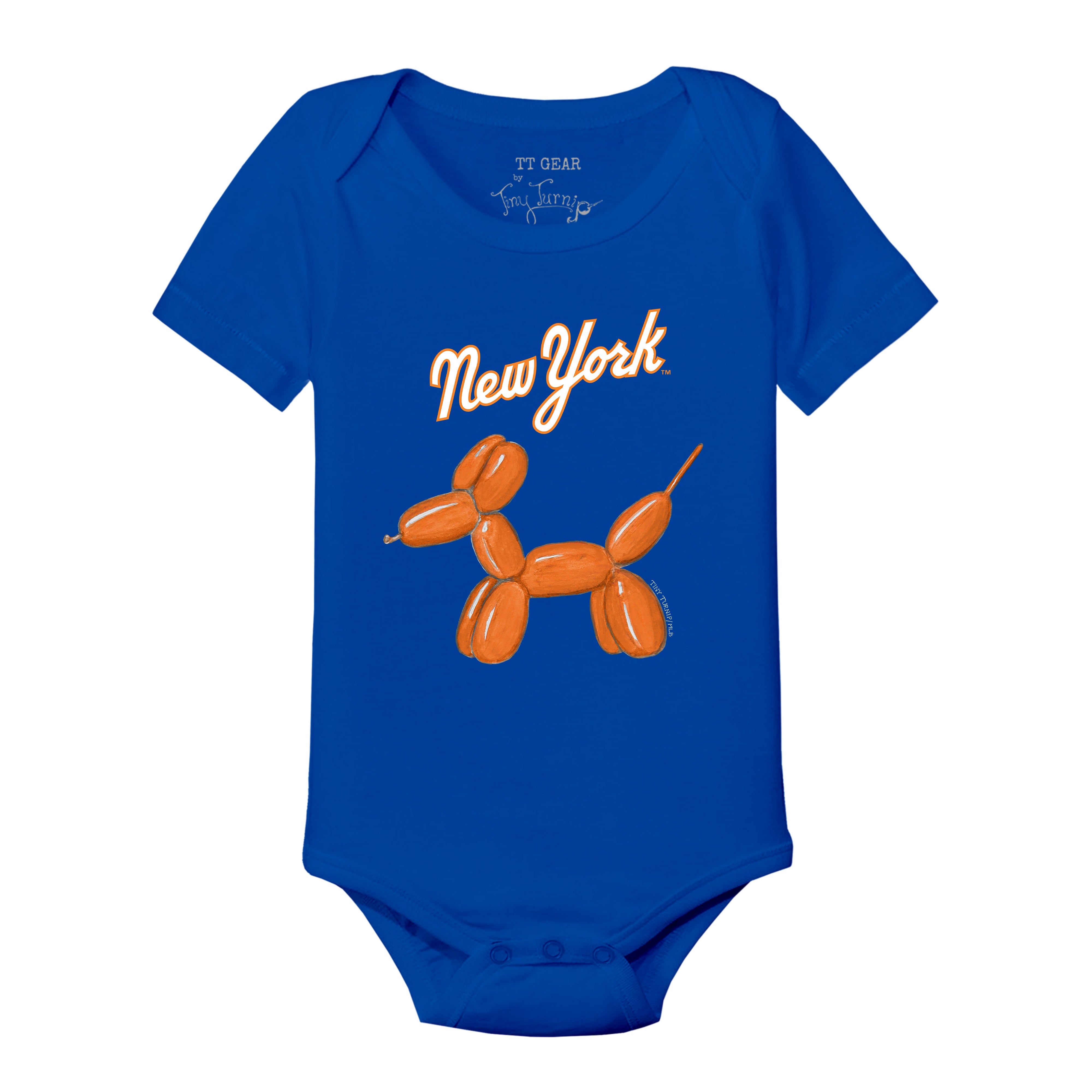 New York Mets Balloon Dog Short Sleeve Snapper | Tiny Turnip