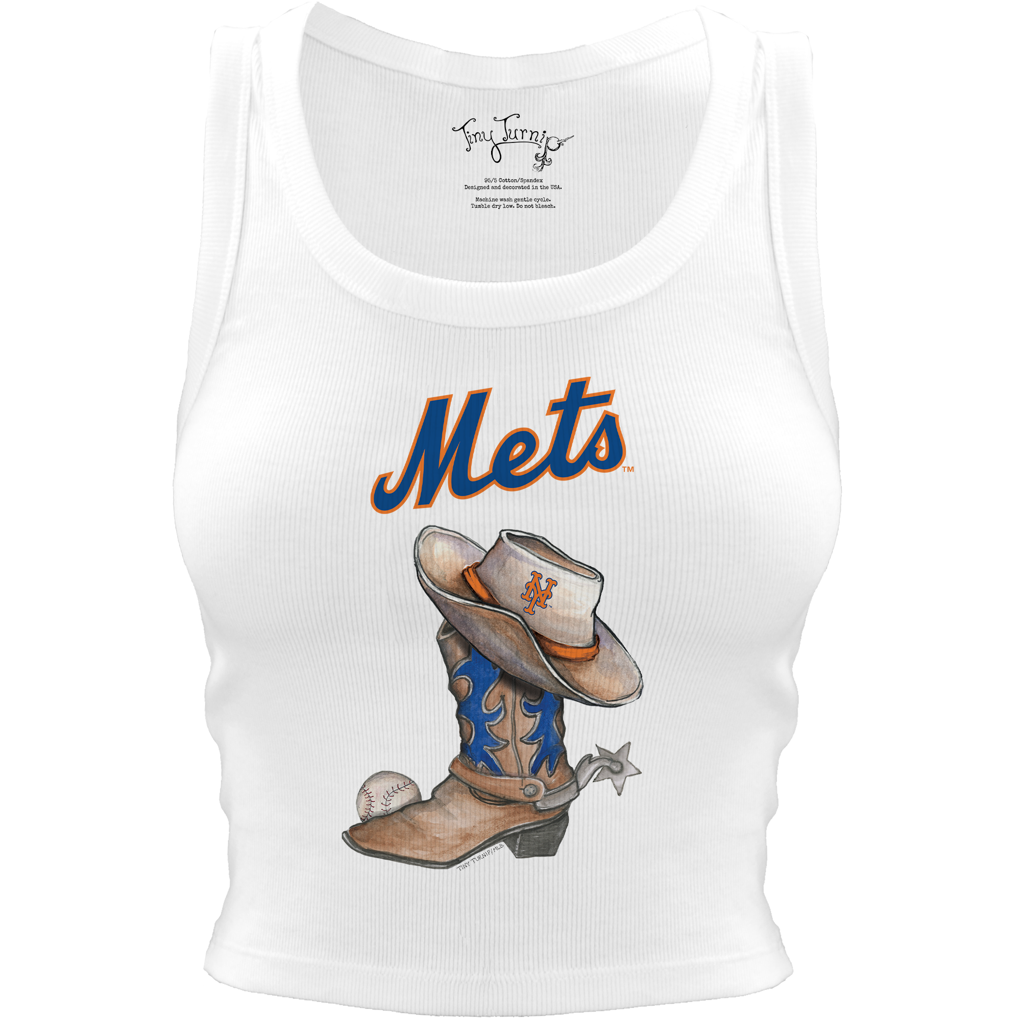 New York Mets Cowboy Boot Crop Tank | Tiny Turnip