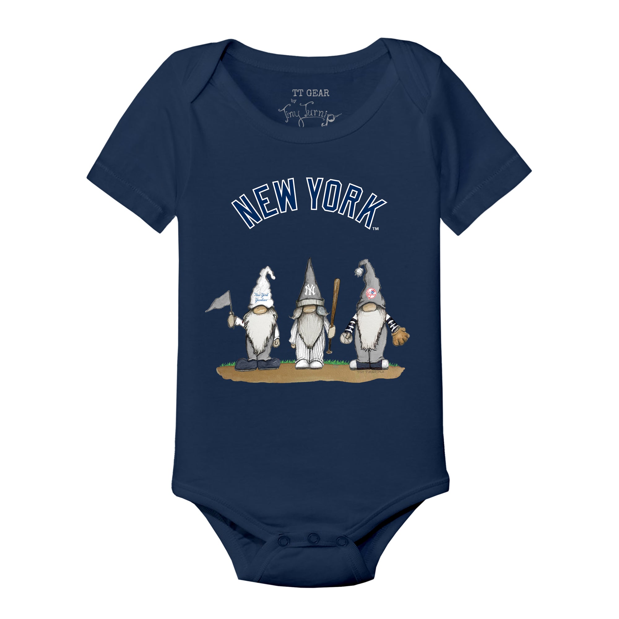 New York Yankees Gnomes Short Sleeve Snapper | Tiny Turnip