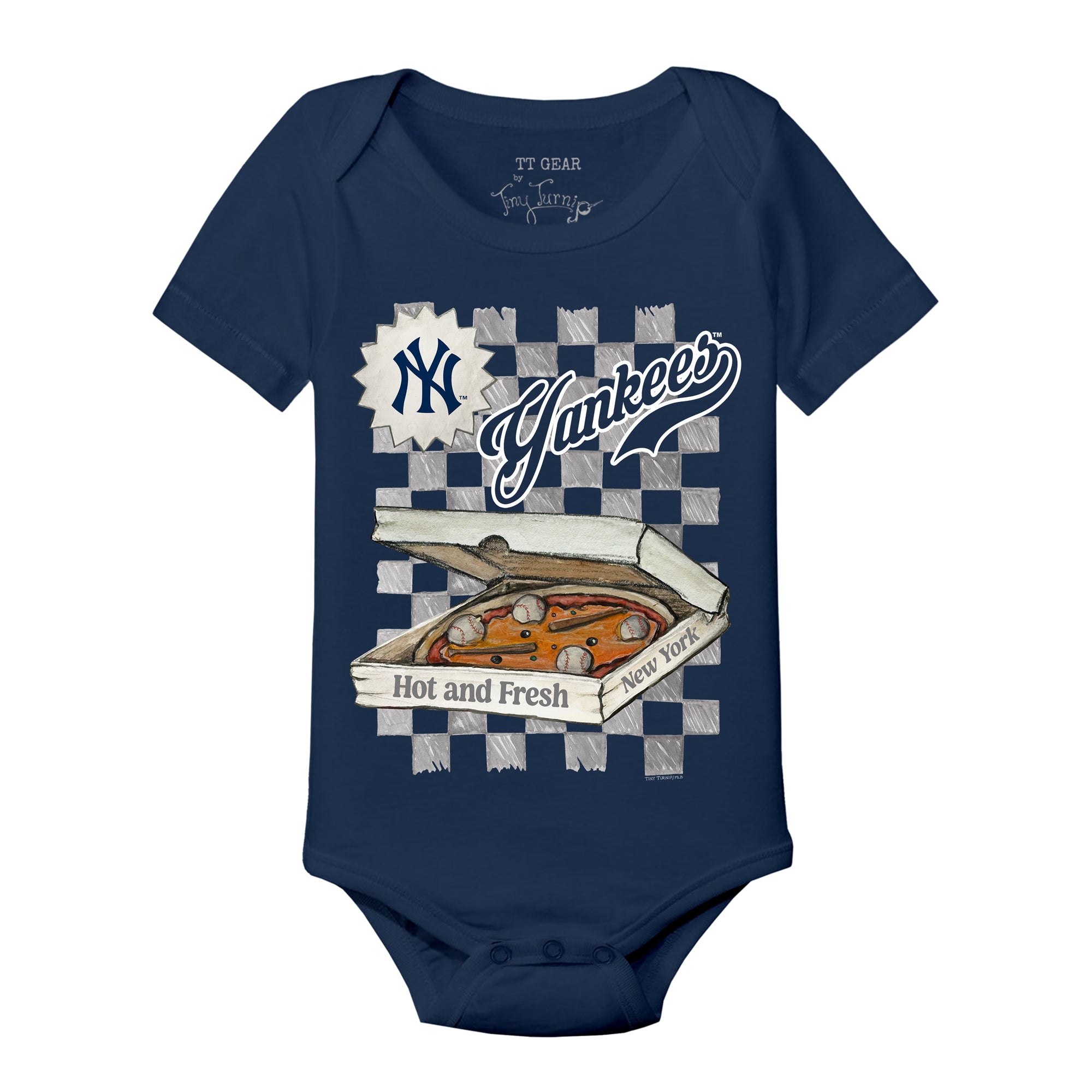 New York Yankees Pizza Short Sleeve Snapper | Tiny Turnip