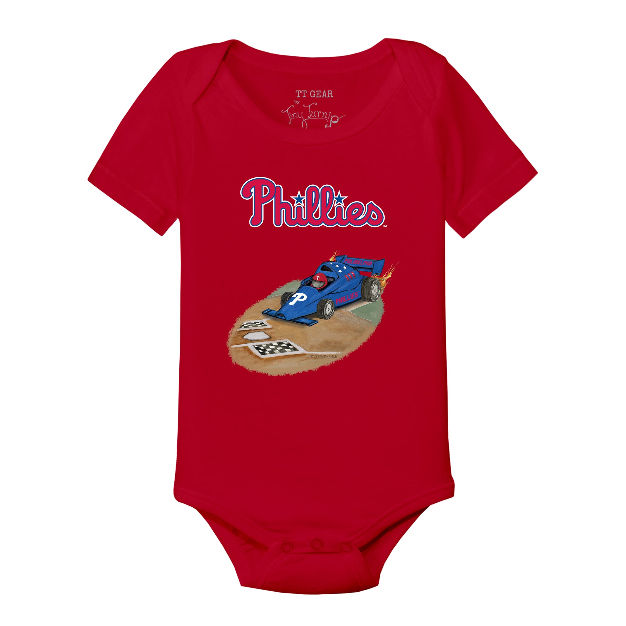 Philadelphia Phillies Race Car Short Sleeve Snapper | Tiny Turnip