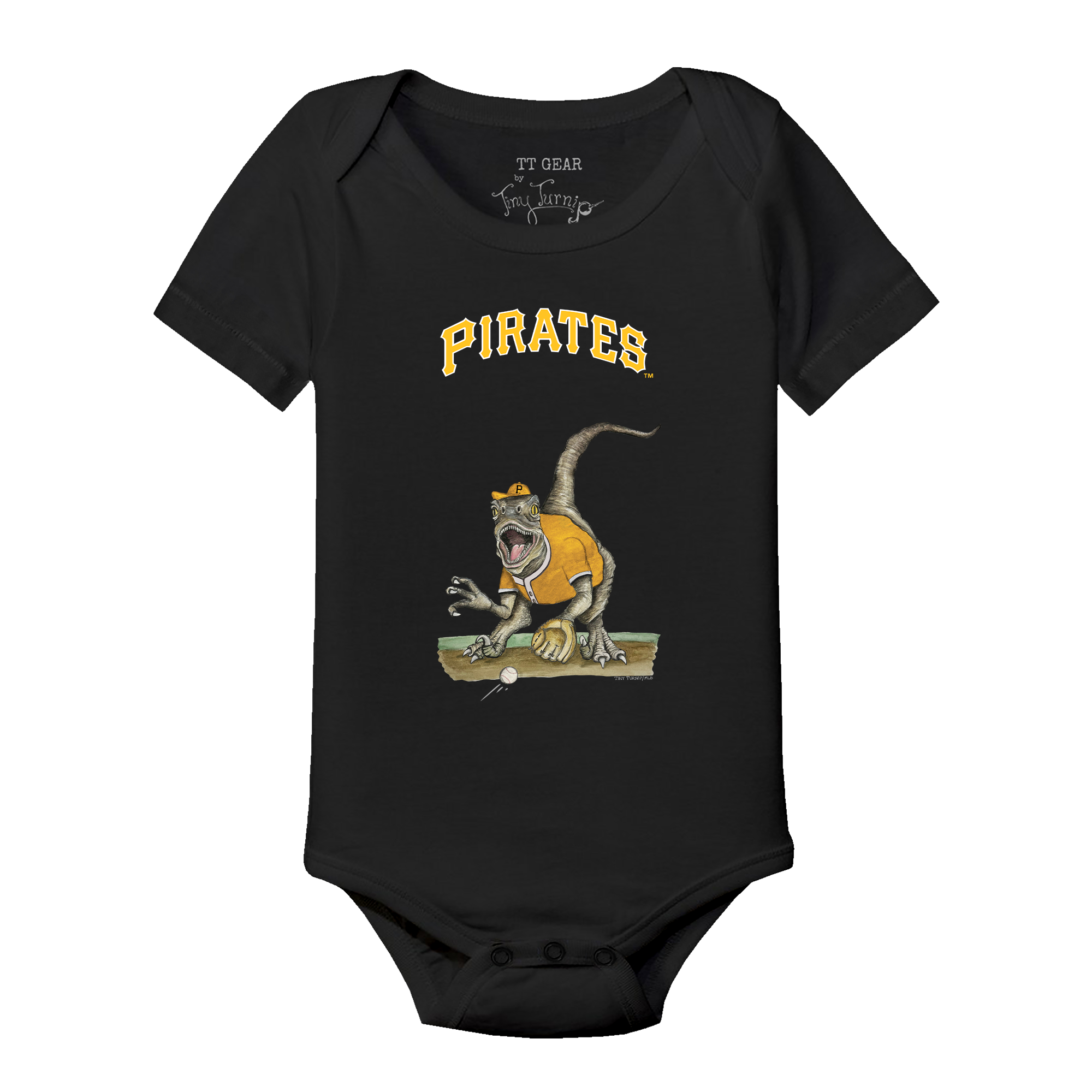 Pittsburgh Pirates Velociraptor Short Sleeve Snapper | Tiny Turnip