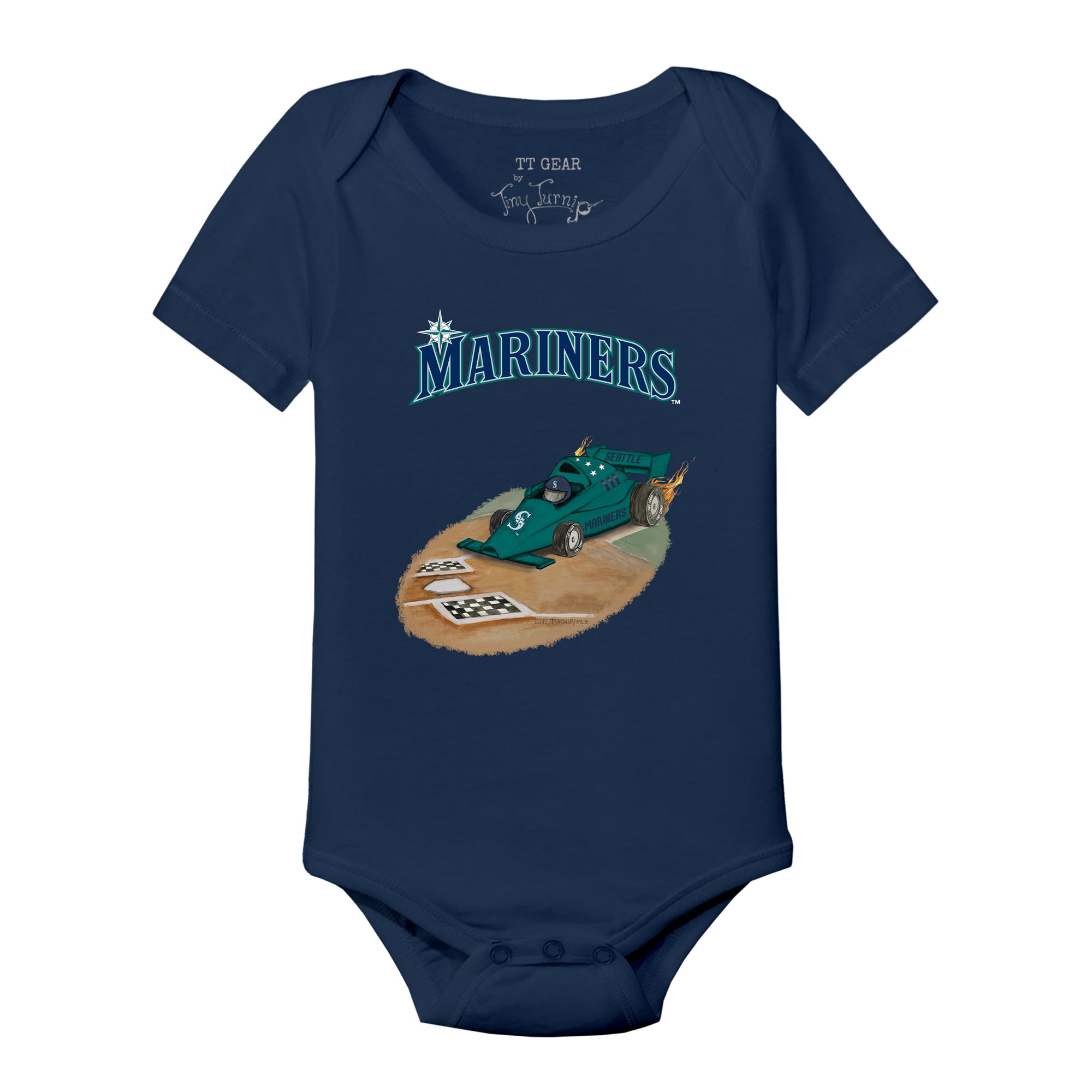 Seattle Mariners Race Car Short Sleeve Snapper | Tiny Turnip
