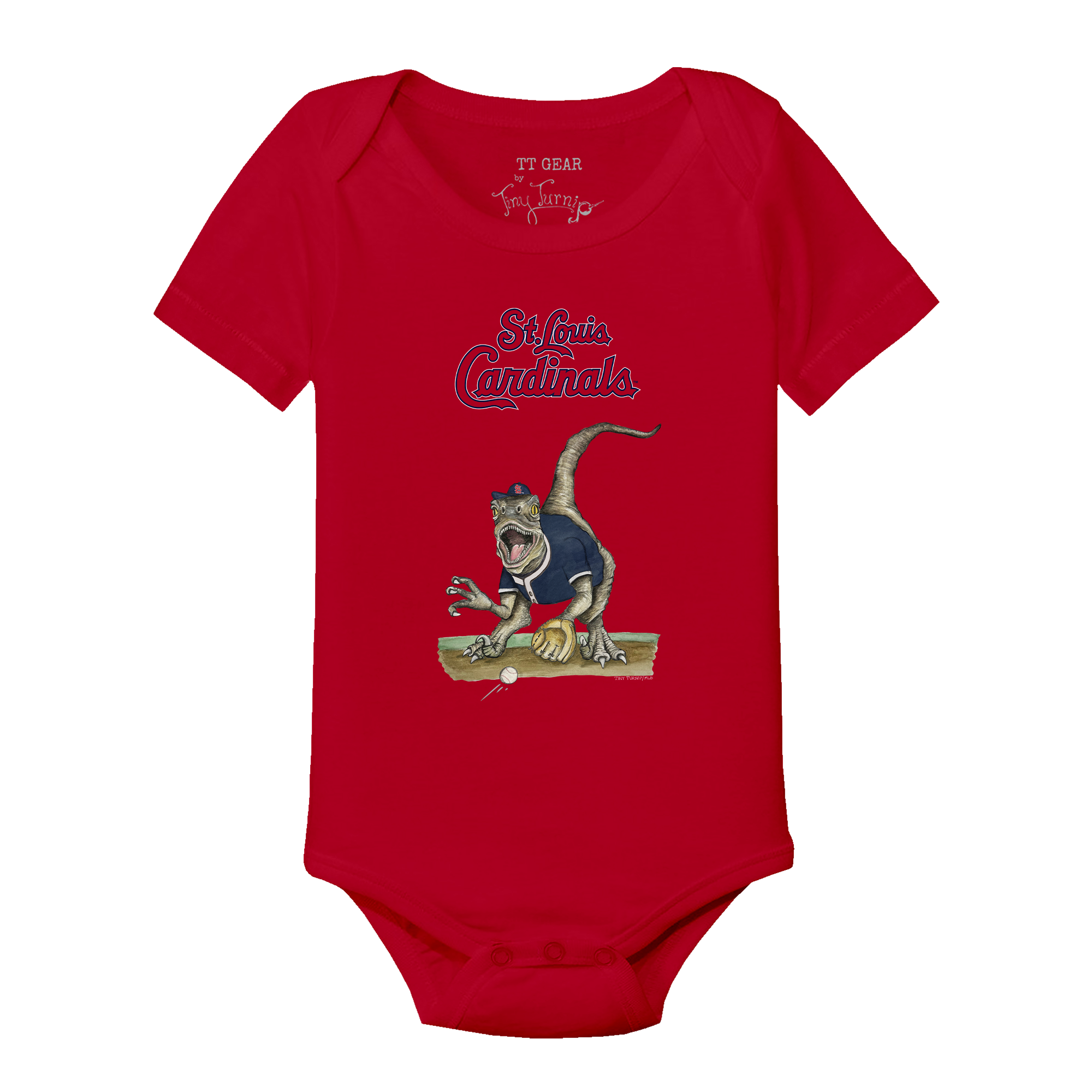 St. Louis Cardinals Velociraptor Short Sleeve Snapper– Tiny Turnip