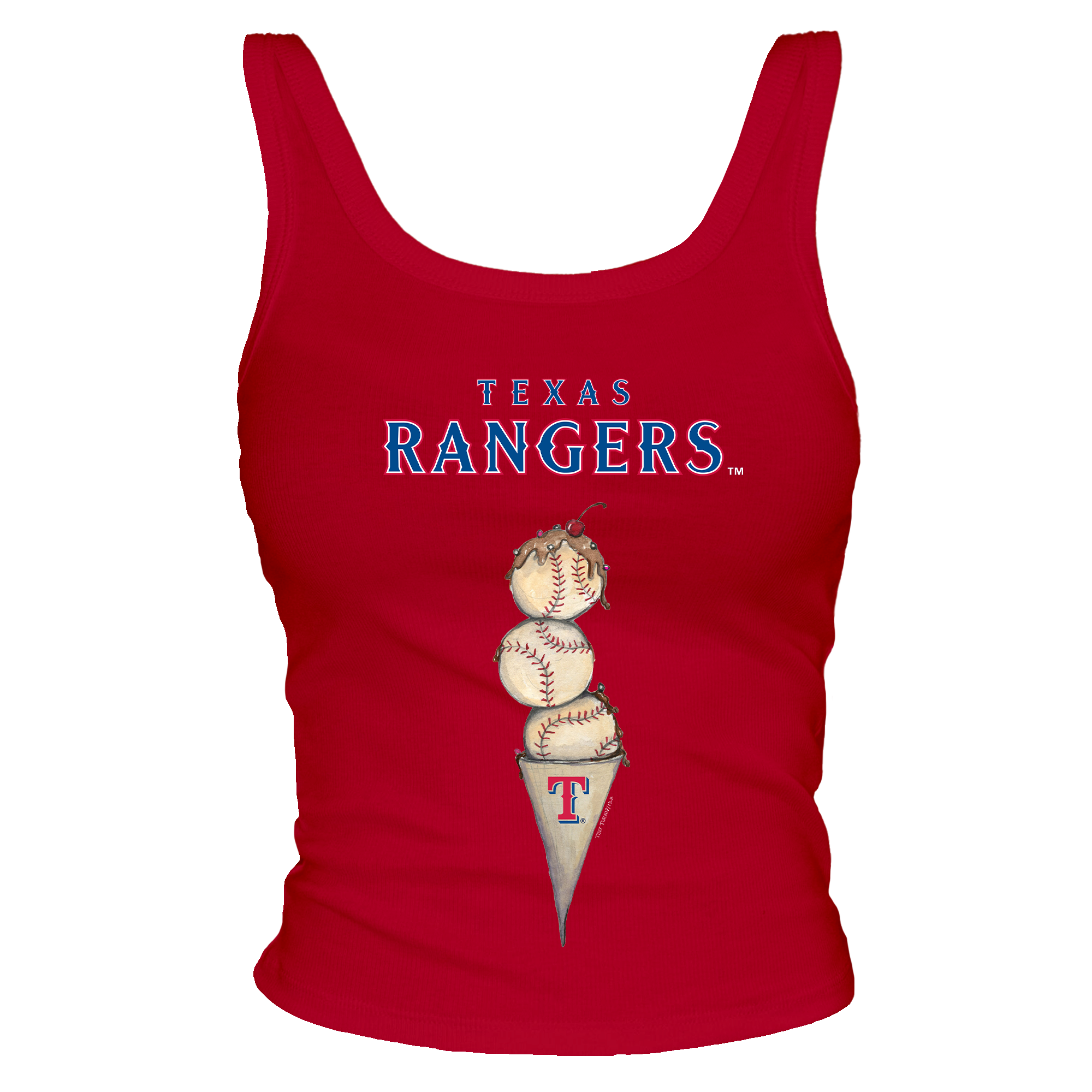 Texas Rangers Triple Scoop Ribbed Tank | Tiny Turnip