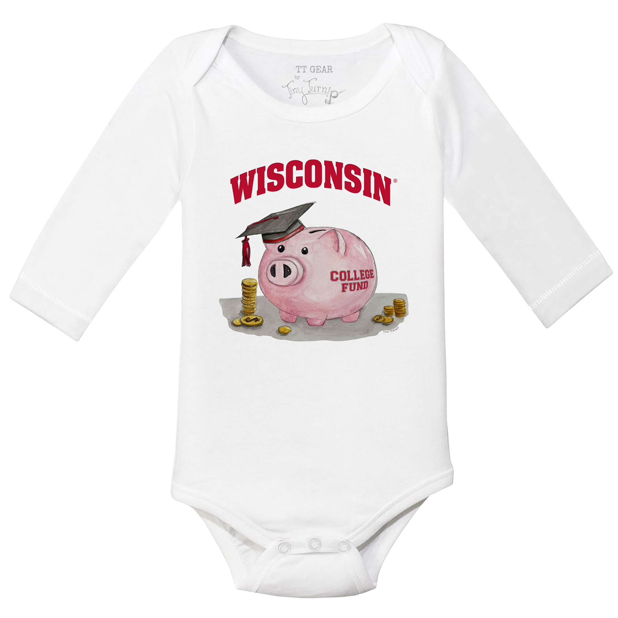 Wisconsin Badgers Piggy Long-Sleeve Snapper | Tiny Turnip