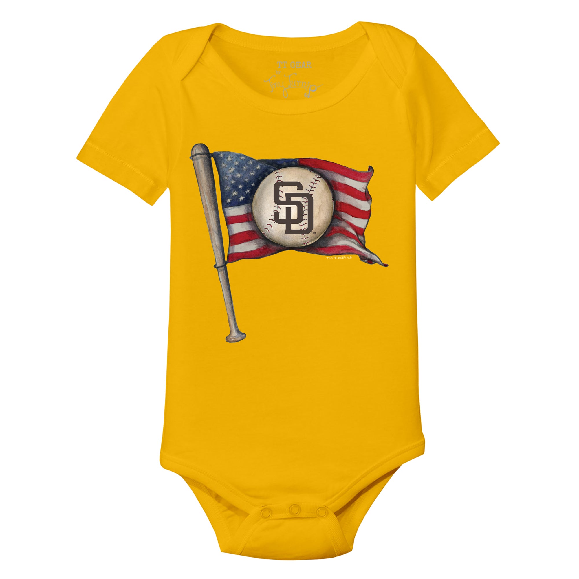 San Diego Padres Baseball Flag Short Sleeve Snapper | Tiny Turnip