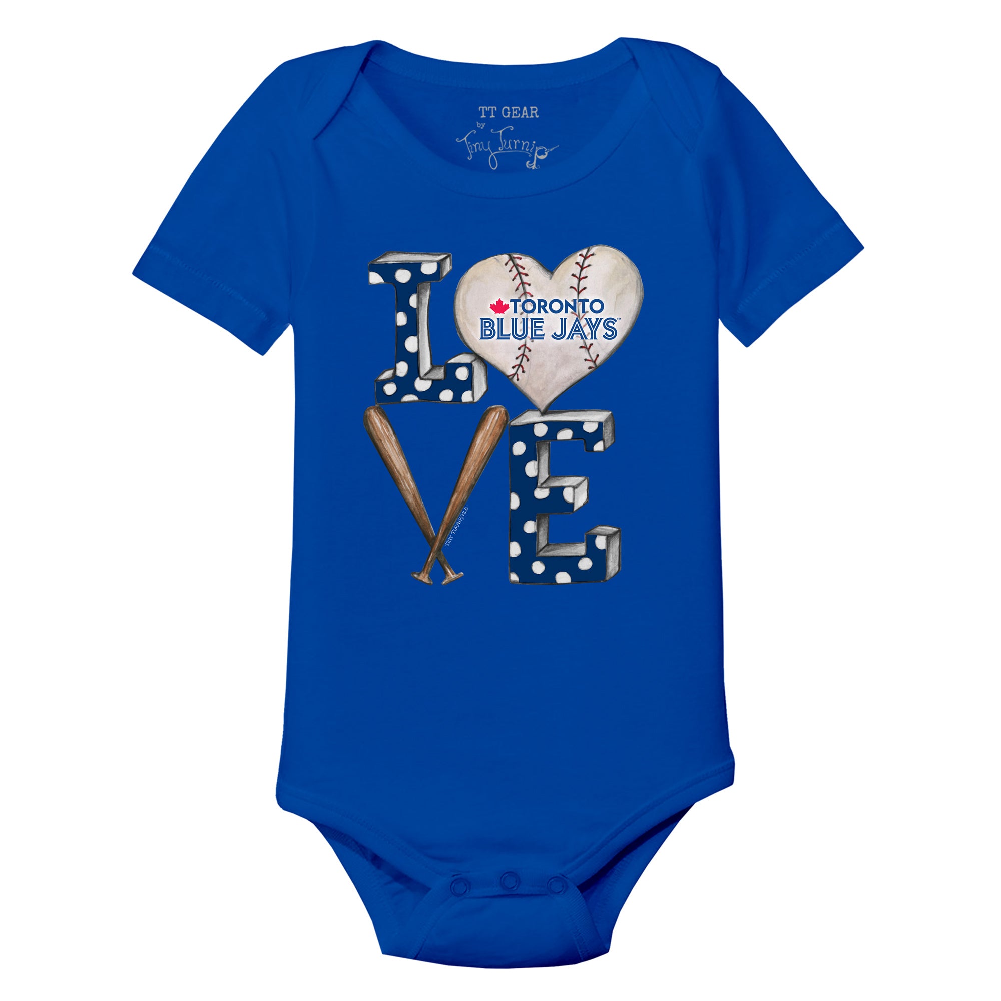Toronto Blue Jays Baseball LOVE Short Sleeve Snapper | Tiny Turnip