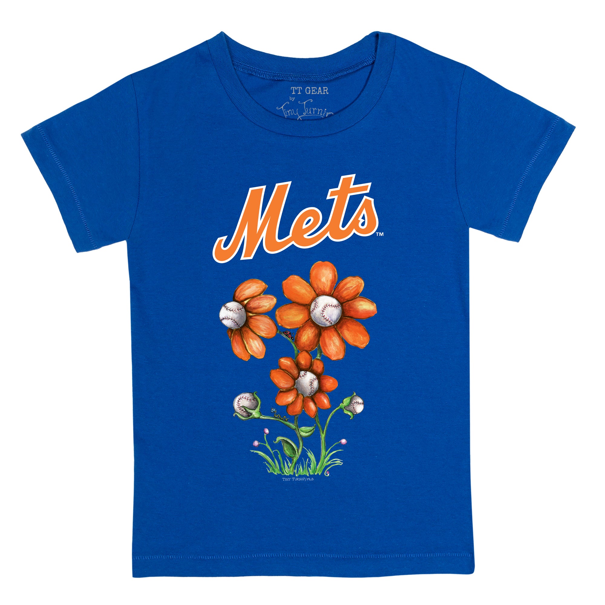 New York Mets Blooming Baseballs Tee Shirt | Tiny Turnip